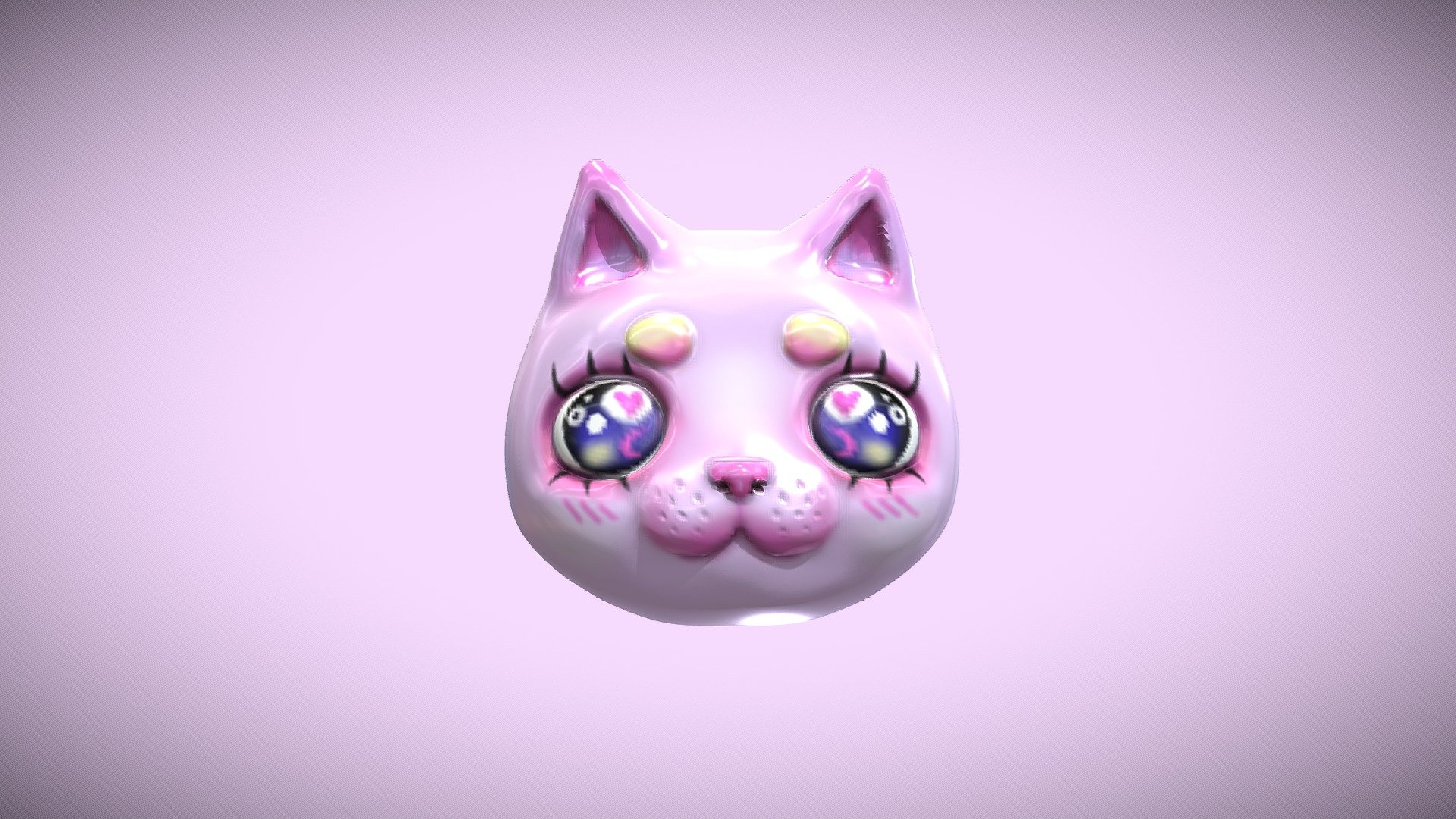 Pink Cat Head - Download Free 3D model by sdtnip [6b9ceef] - Sketchfab