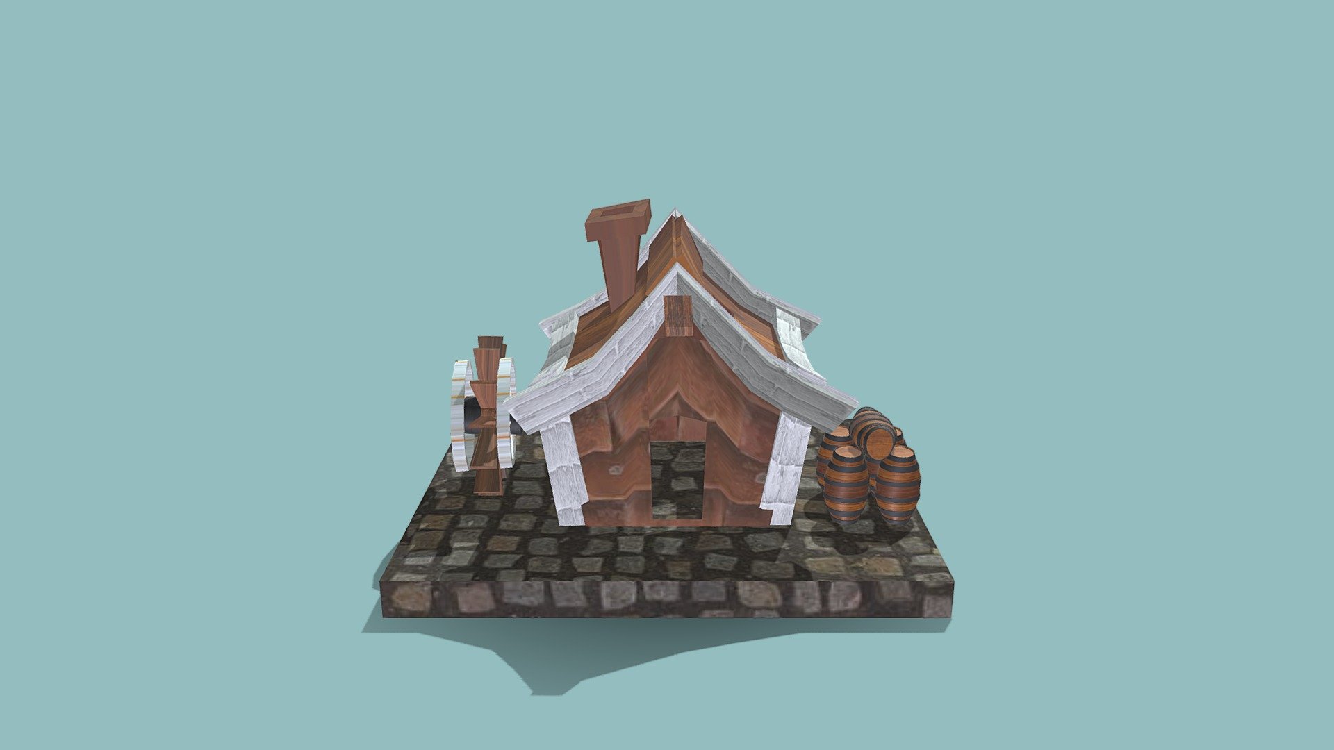 Cartoon Water Mill - 3D model by PranashriG (@bhoomigoorah) [6b9ec6f ...