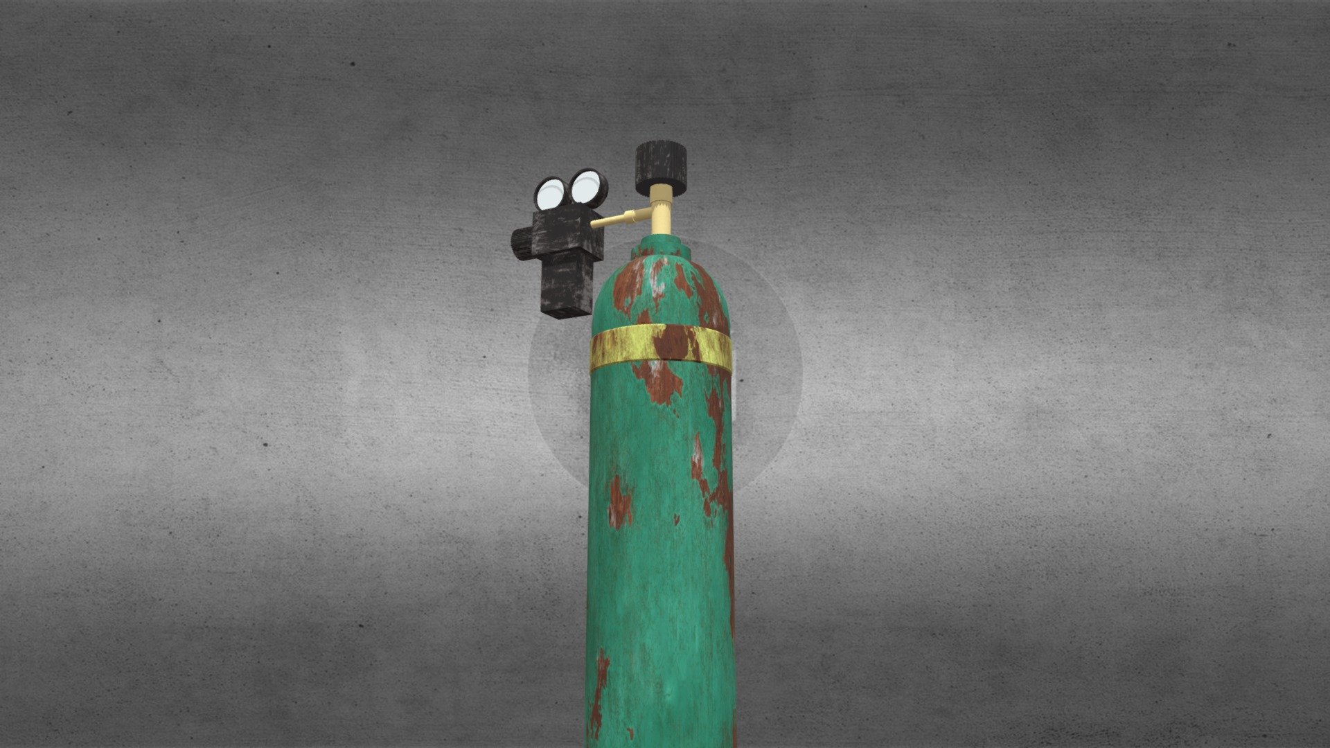 GAME-READY metal gas bottle GREEN HD prop - Download Free 3D model by ...