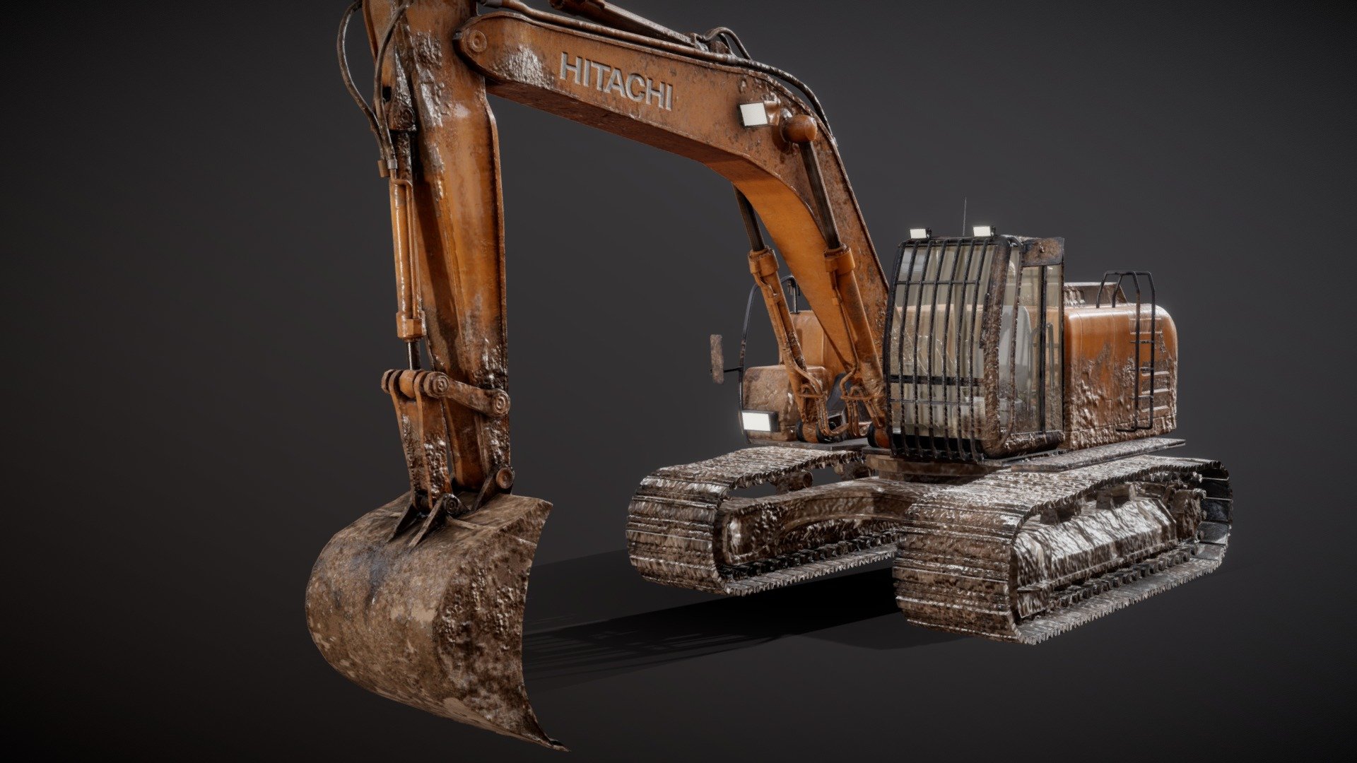Excavator - Digger Vehicle Dirty Optimized - Buy Royalty Free 3D model ...