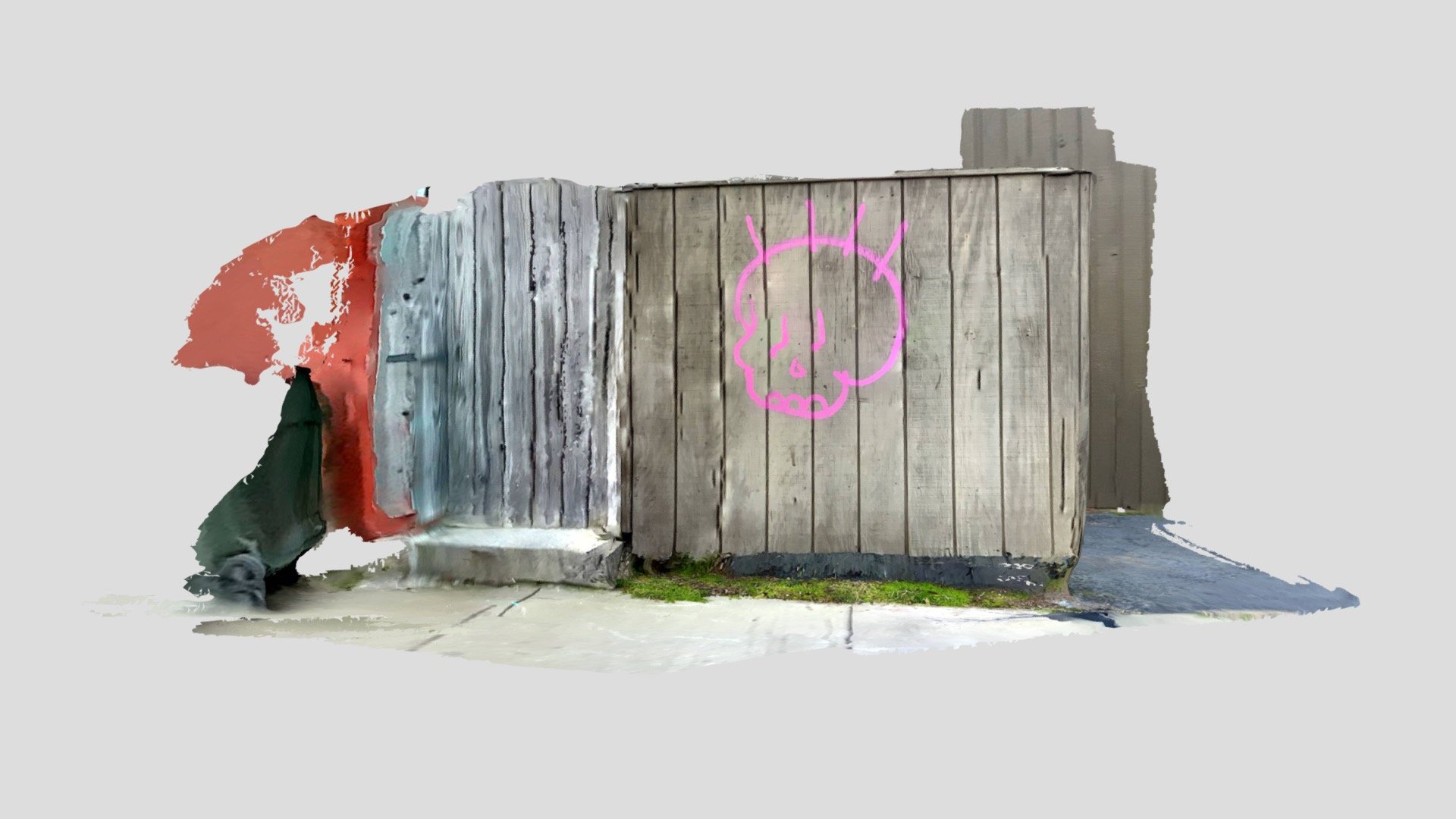 Graffiti Skull on Fence (VCU_3D_5823) - Download Free 3D model by ...