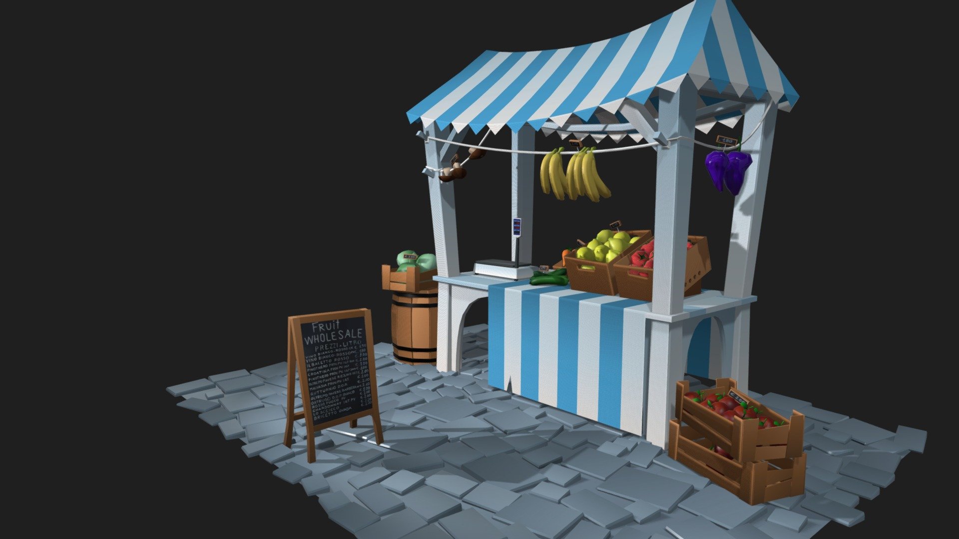 market stall - Download Free 3D model by Kisielev Mikhail (@kiselevmiki ...
