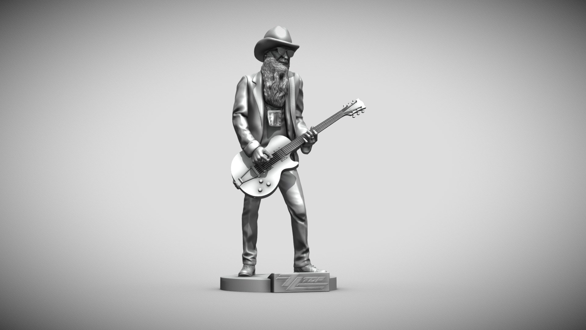 Billy Gibbons ZZ Top 3Dprinting - Buy Royalty Free 3D model by ronnie ...