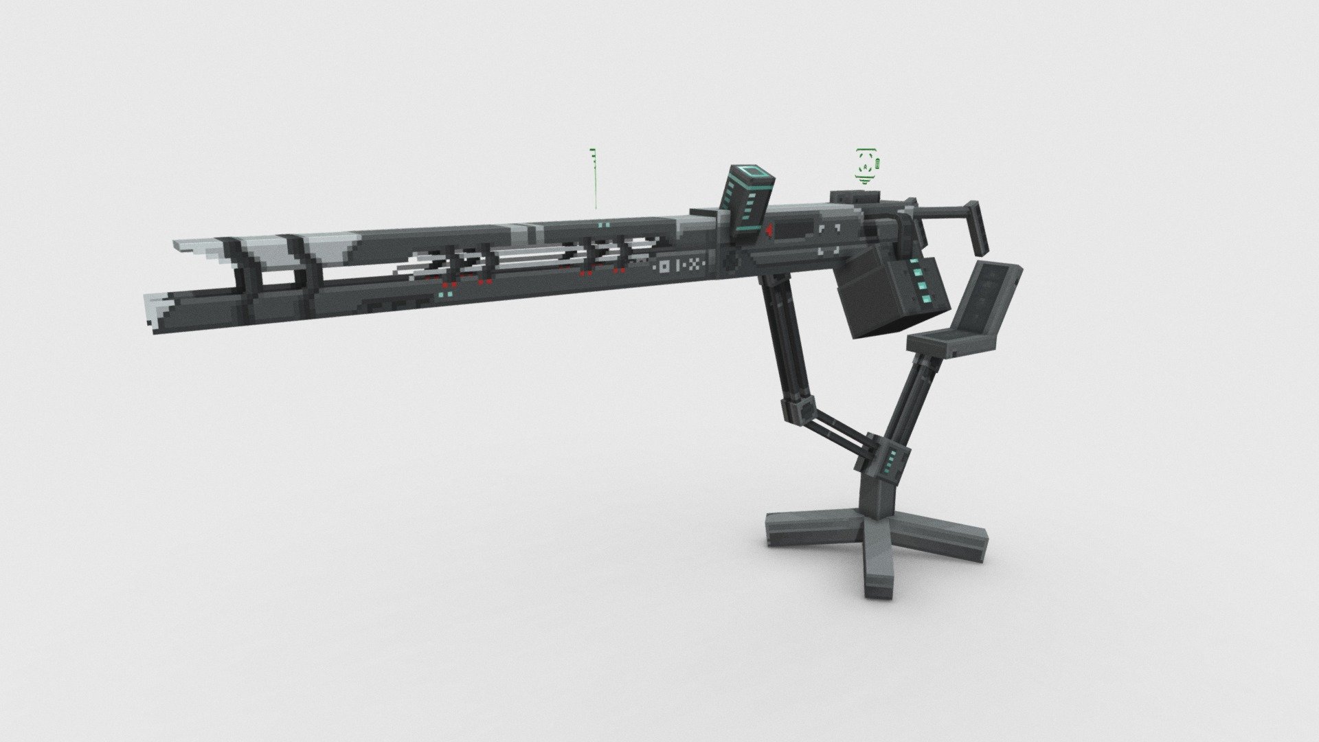 PIXEL MACHINE GUN - 3D model by Maxhaza [6bcdcfc] - Sketchfab