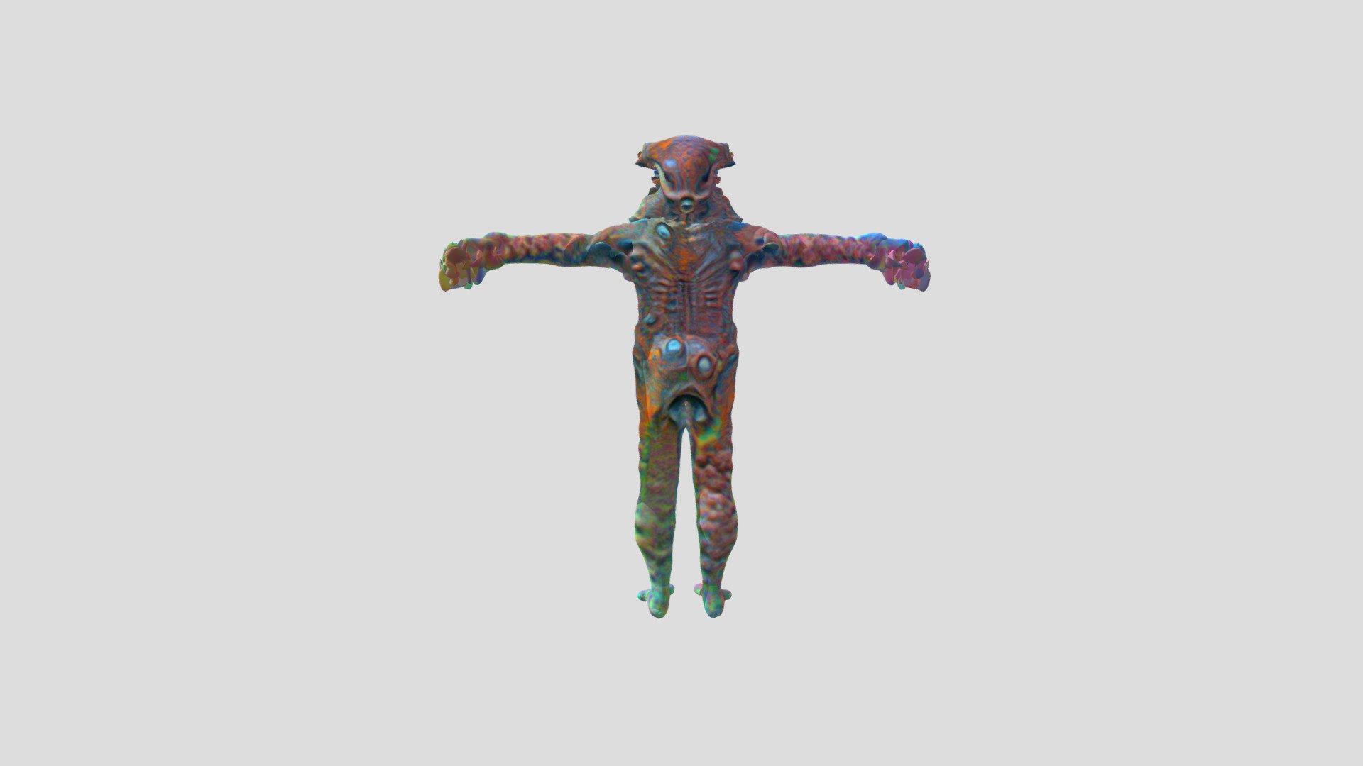 Alien made of rusty iron metal - Download Free 3D model by nikjetchev ...