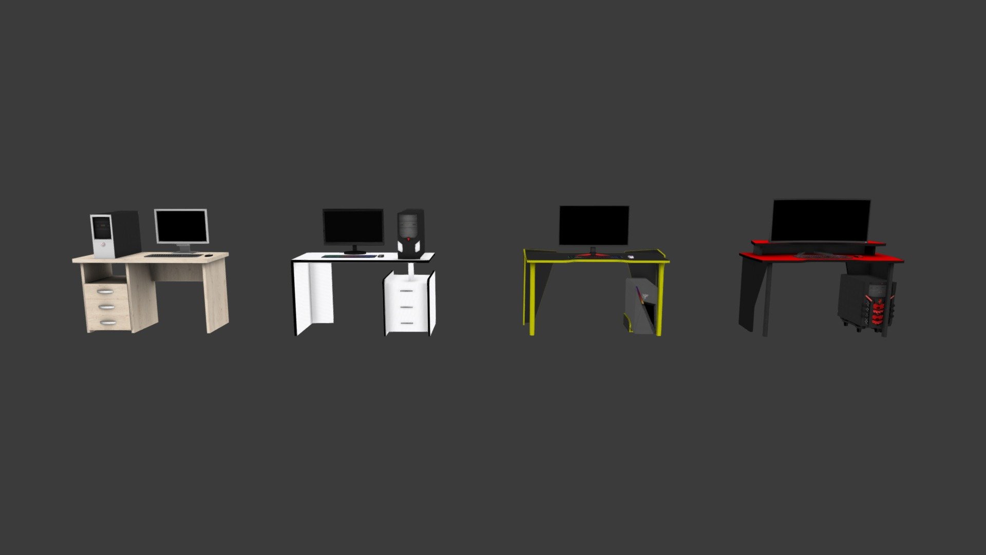 Computer Pack Low Poly Game Ready Model - Download Free 3D model by Kit ...