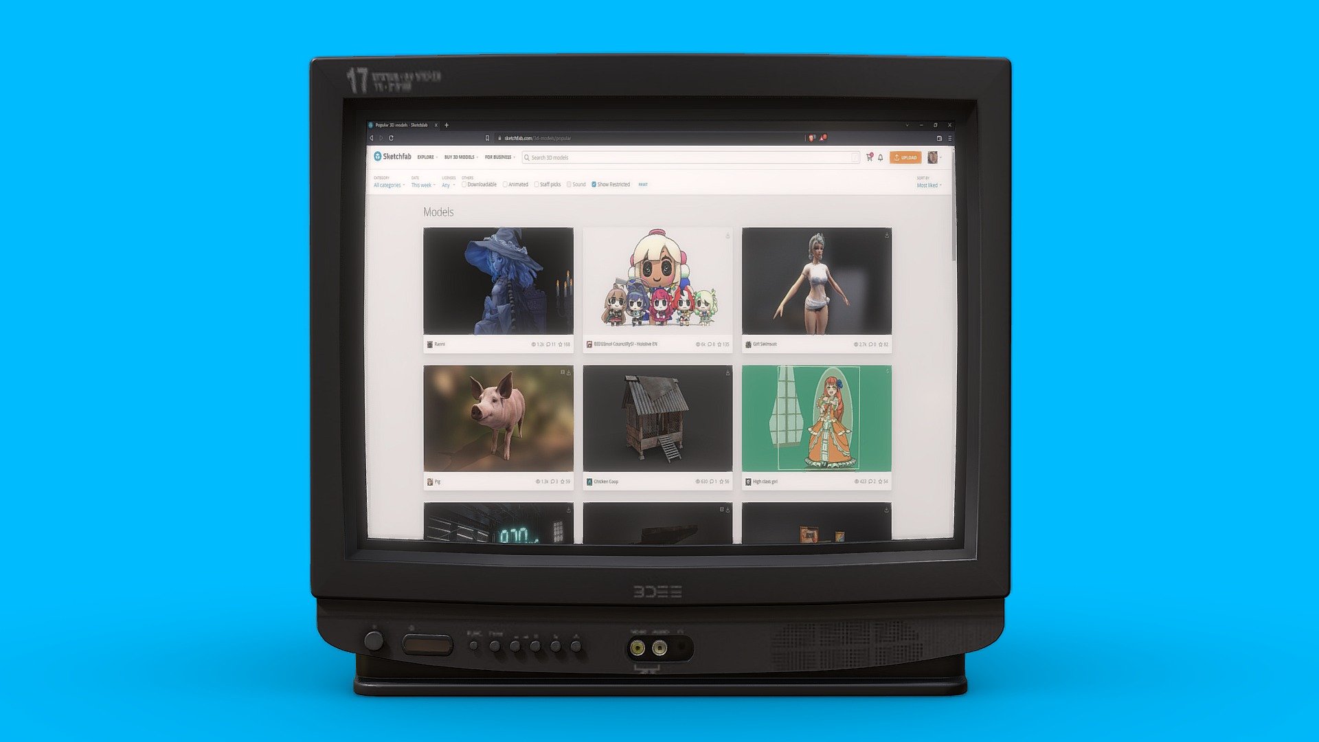TV Classic 90's - Buy Royalty Free 3D model by 3Dee (@mellydeeis ...