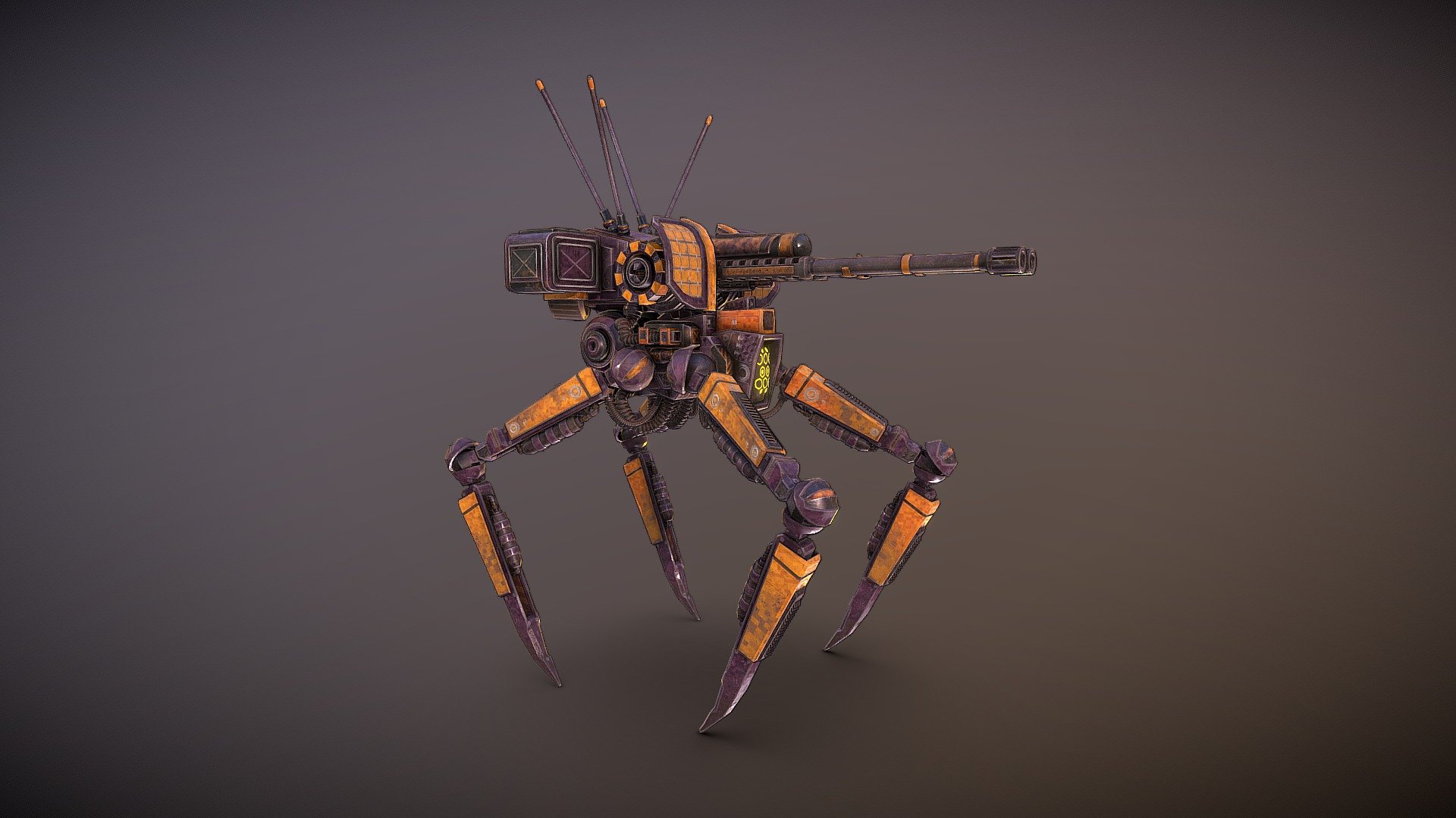 Walking Robot Gun - Download Free 3D model by zebra.pozer [6be6c93 ...