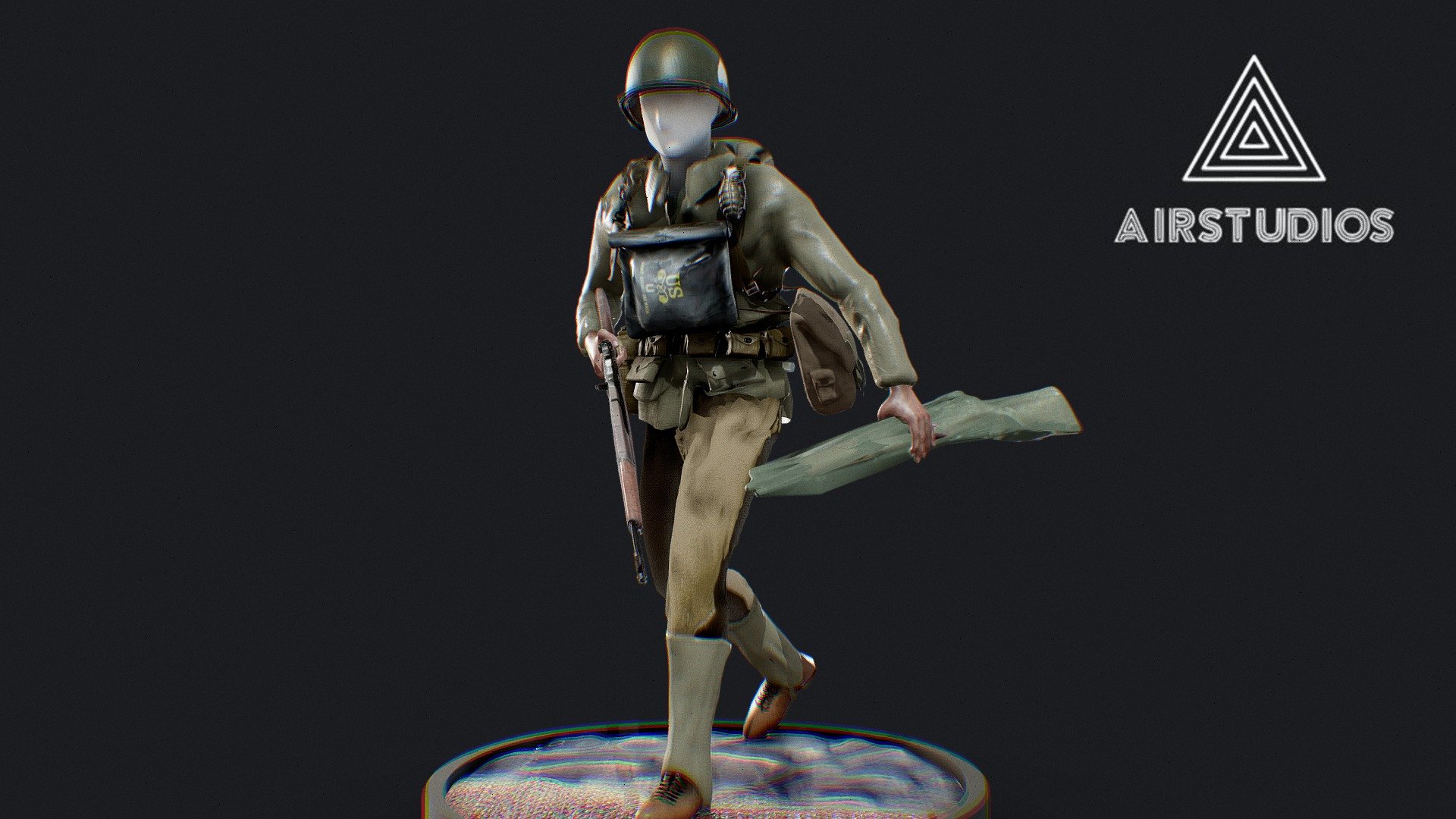 World War 2 US D-Day Infantry - Rigged - Buy Royalty Free 3D model by ...