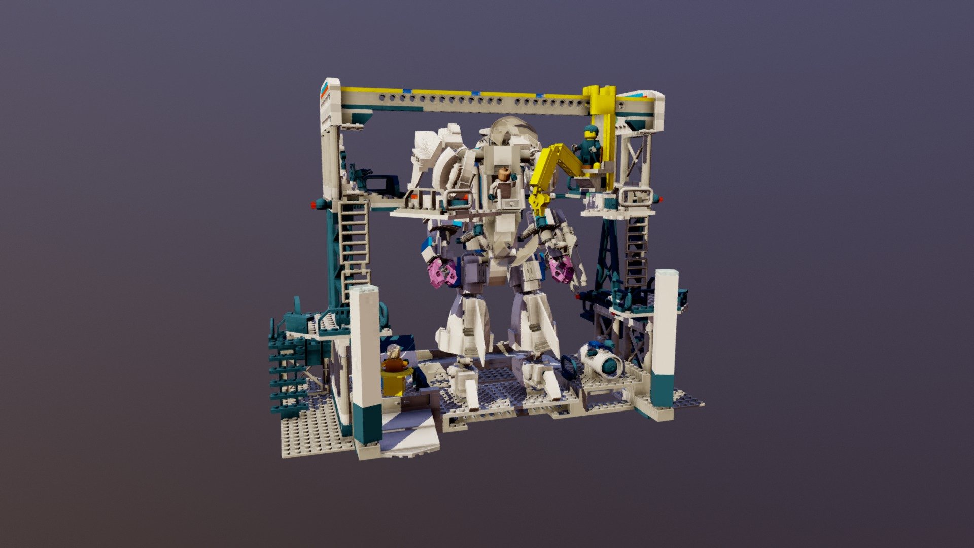LEGO - Mech Hangar (by Jim Reichert via CCBY) - 3D model by stevenan ...