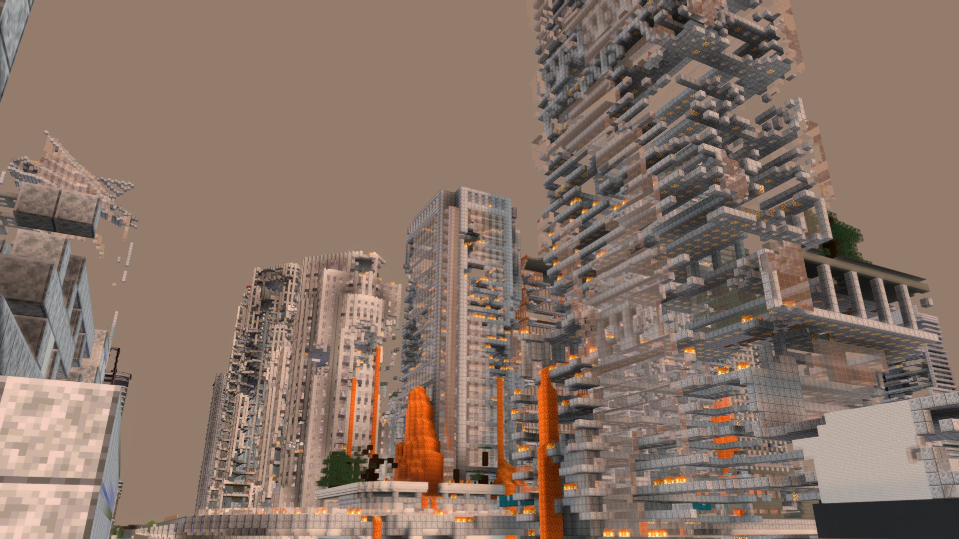 [Minecraft]Ruin City - 3D model by vaio_hig [6bfb075] - Sketchfab
