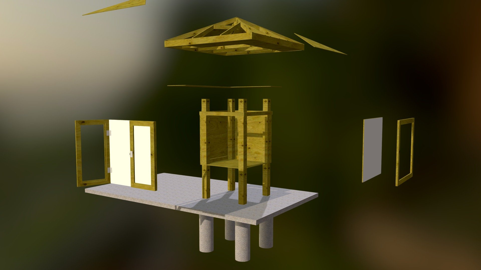 Kiosk - Exploded View - 3D model by tbob [6bfb631] - Sketchfab