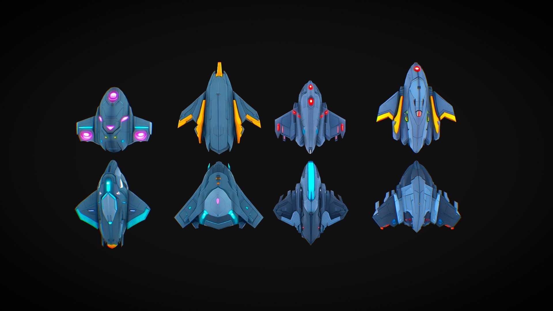 8 SpaceShips Set - Buy Royalty Free 3D model by jasoncroukamp [6c007e8 ...