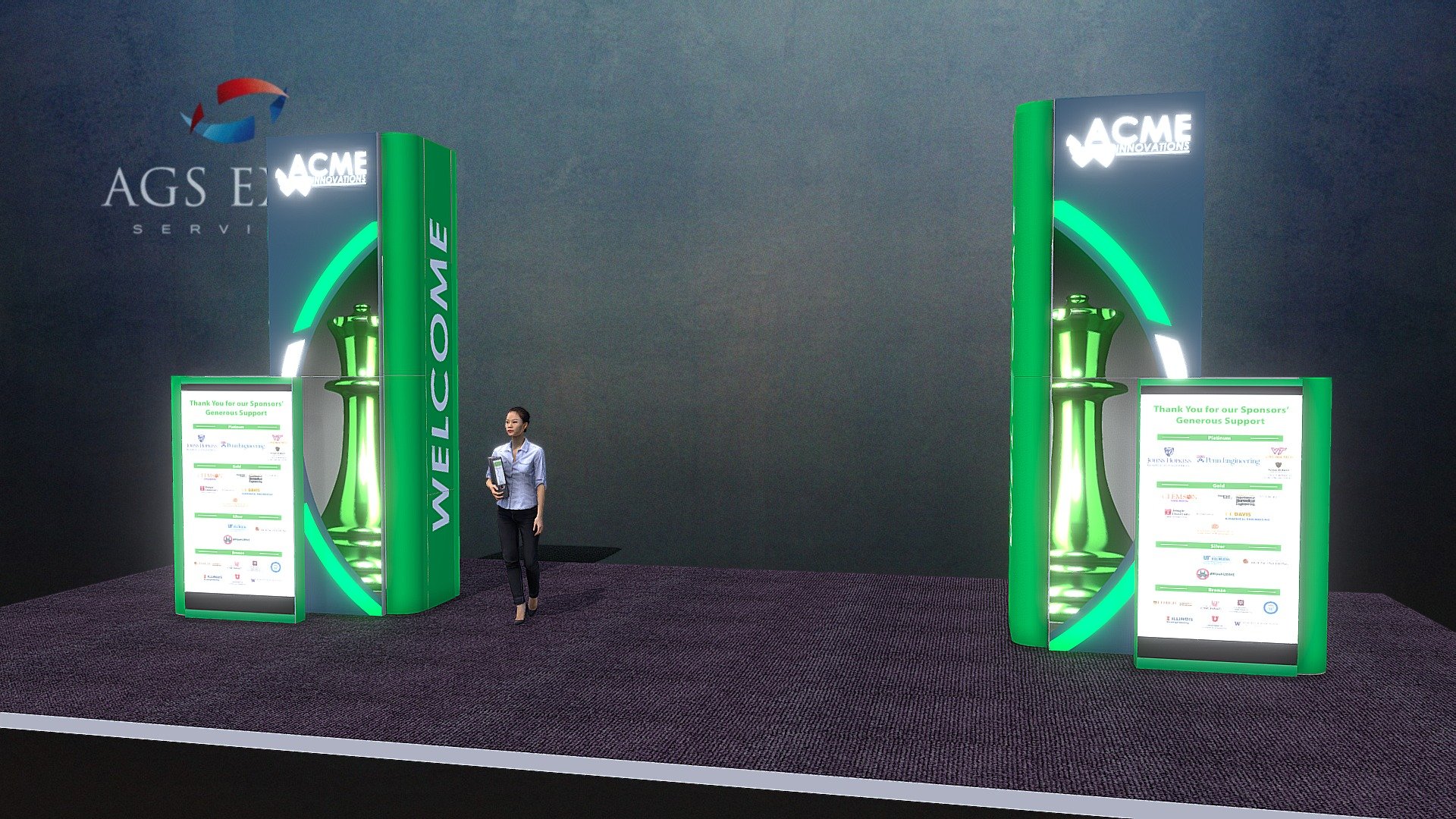 Lit Entrance Towers - Bematrix - 3D model by AGS Expo Services (@AGS ...