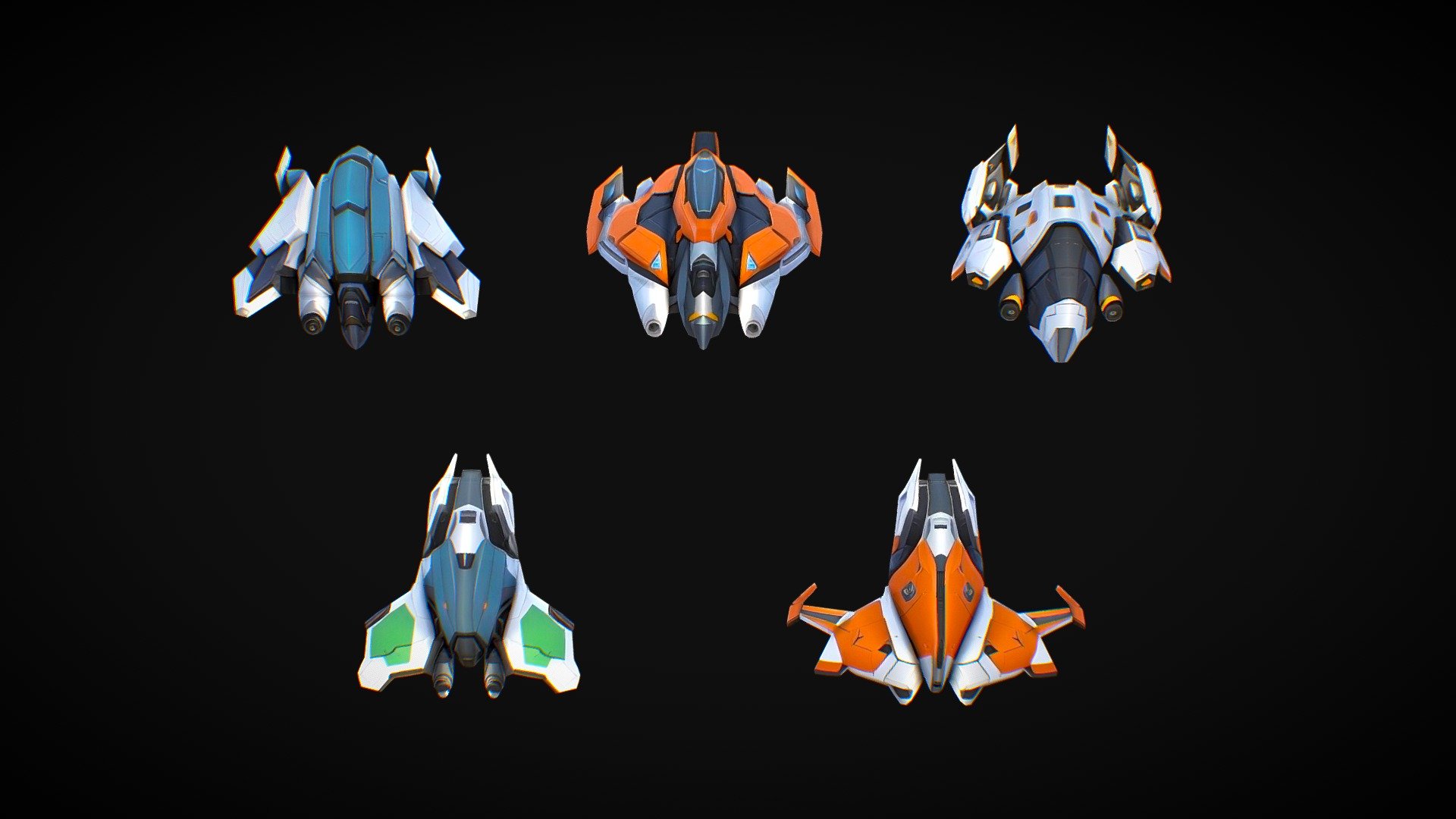 5 SpaceShips Set - Buy Royalty Free 3D model by jasoncroukamp [6c0b3e2 ...