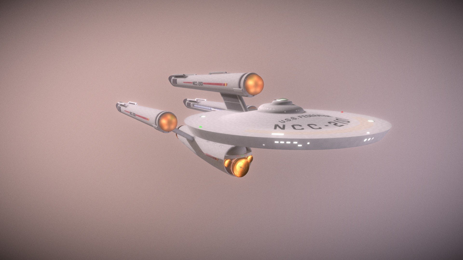 Federation Class Dreadnought (NCC-2101 Variant) - 3D model by AstroAlligator [6c0f6aa] - Sketchfab
