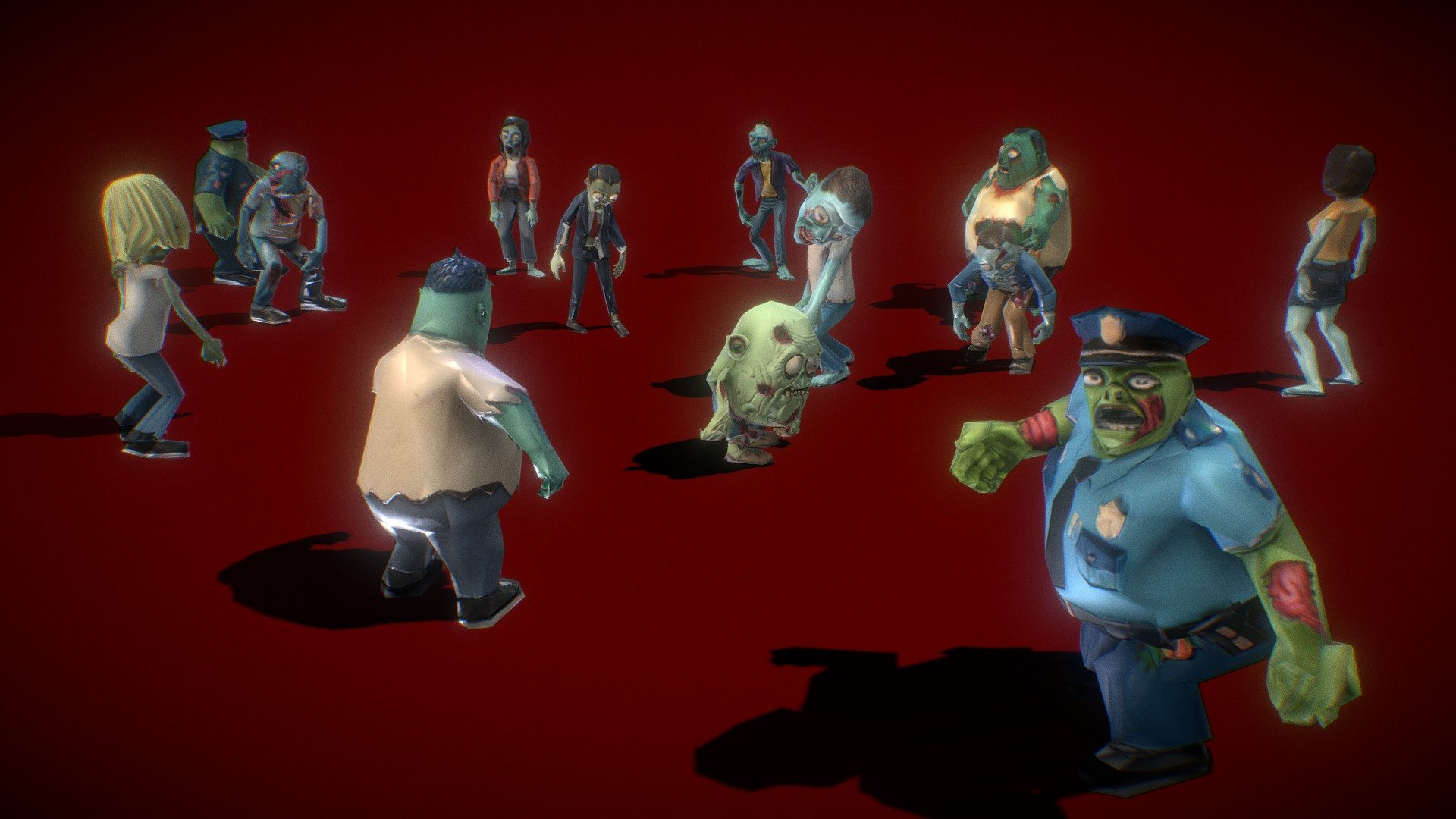 Super Low-poly Stylized Zombies (animated) - Download Free 3D model by ...