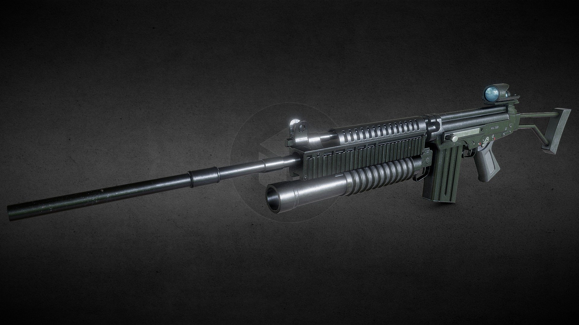 榴弹步枪FAL CAMO - 3D model by 爆炒腰花 (@baocaotaohua) [6c13629] - Sketchfab