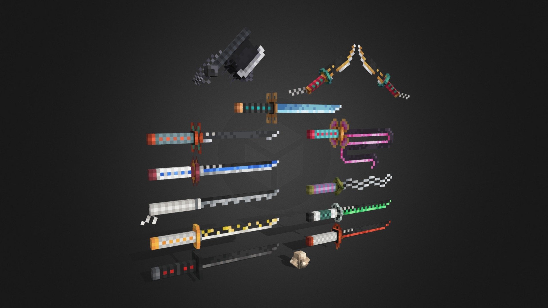 Minecraft Demon Slayer Nichirins - 3D model by RAYHM [6c19943] - Sketchfab