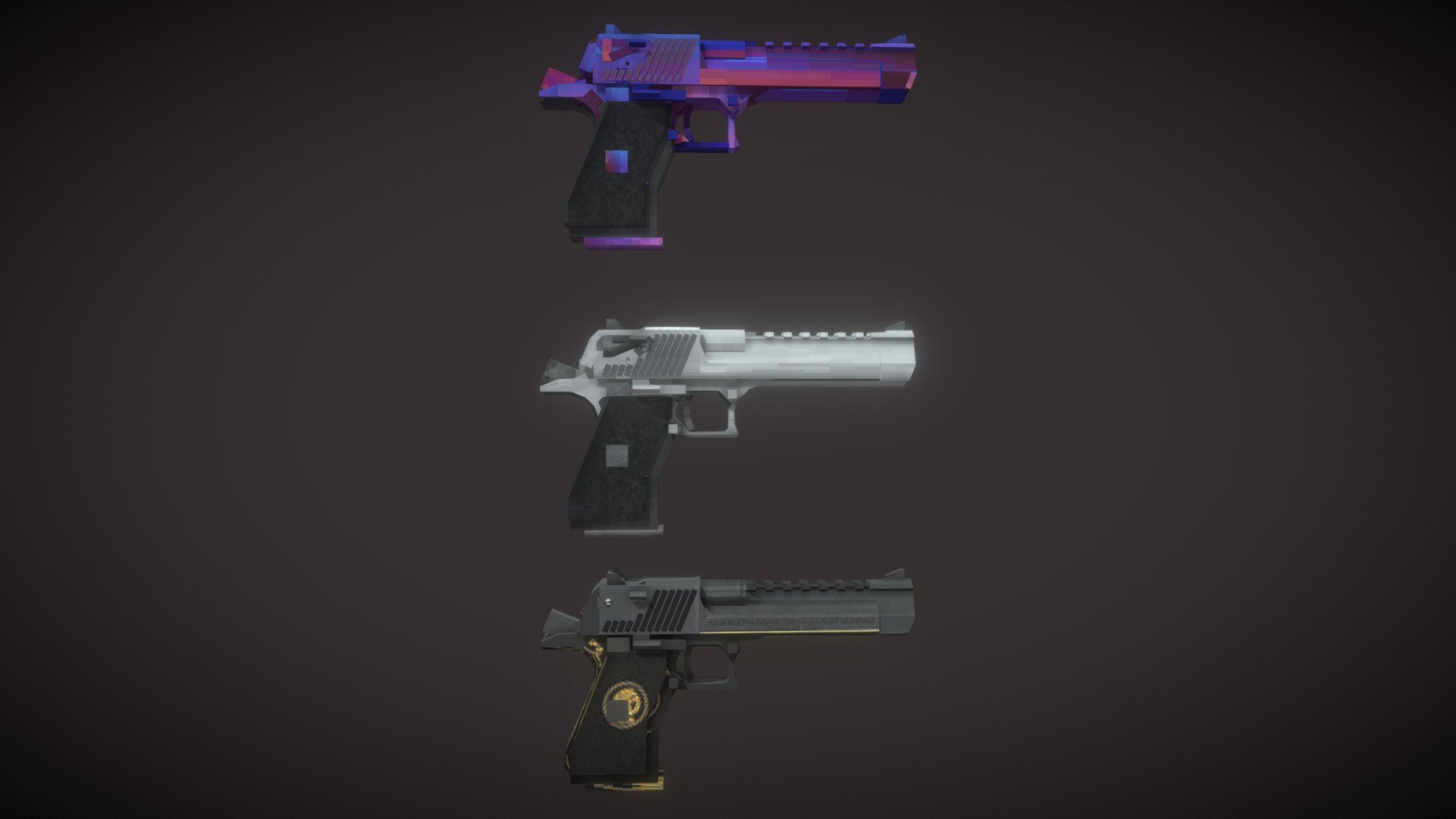Deagle in different variants - 3D model by Vol Corporation (@volina ...