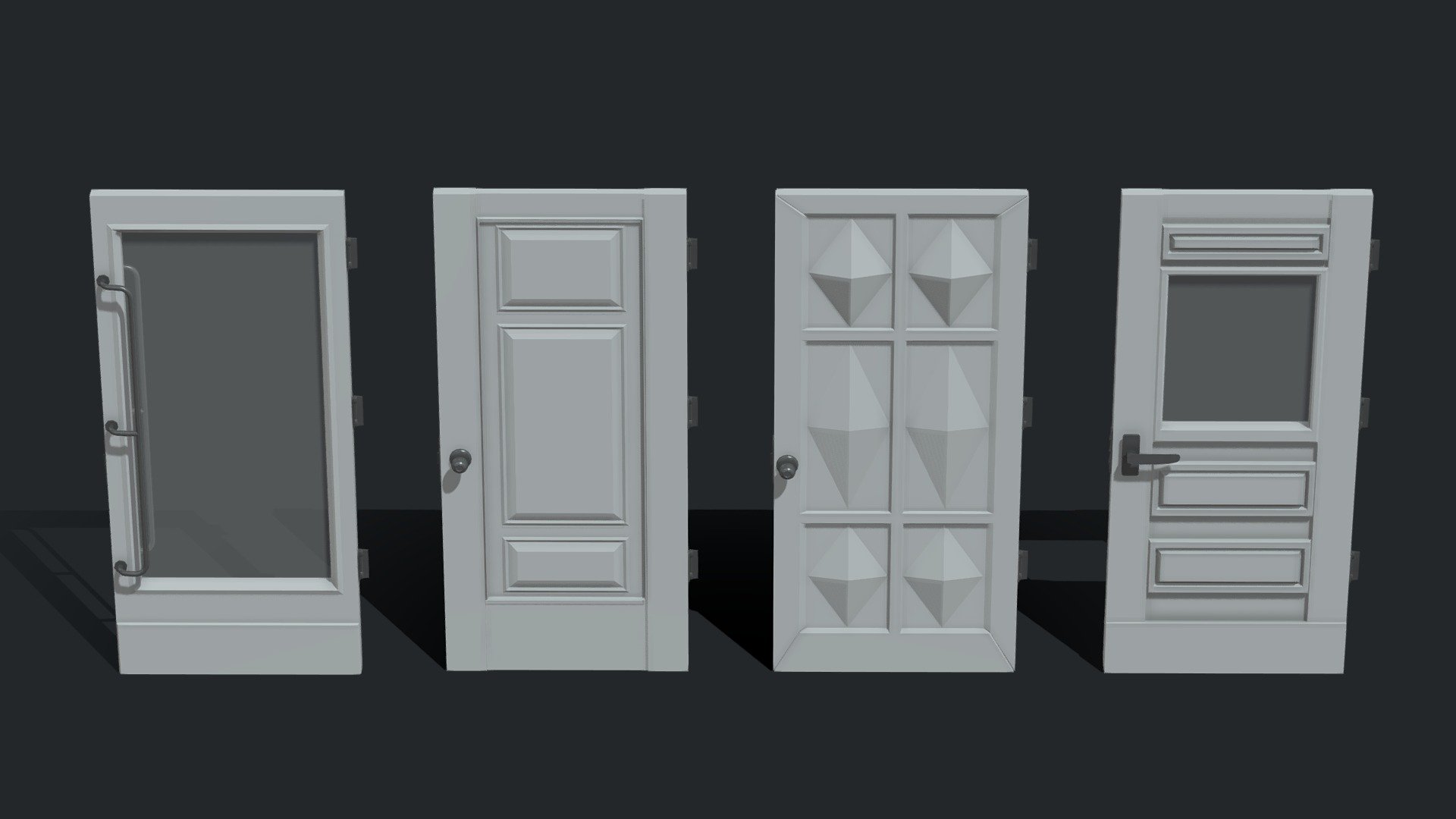 Doors_Set_001 - Download Free 3D model by FreeMeshBase [6c23d87 ...