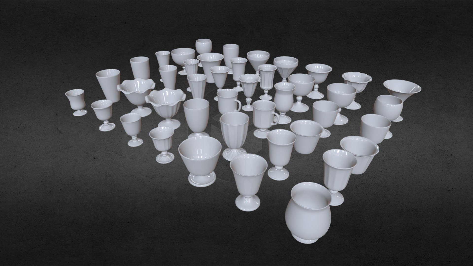 Parfait Glass Set (42models) - 3D model by horse_water [6c30b09 ...