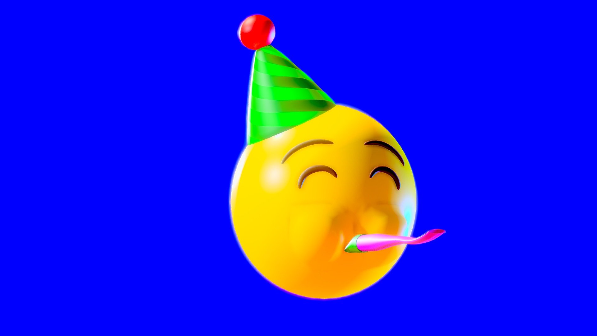 Celebration Face Emoticon Emoji or Smiley - Buy Royalty Free 3D model ...