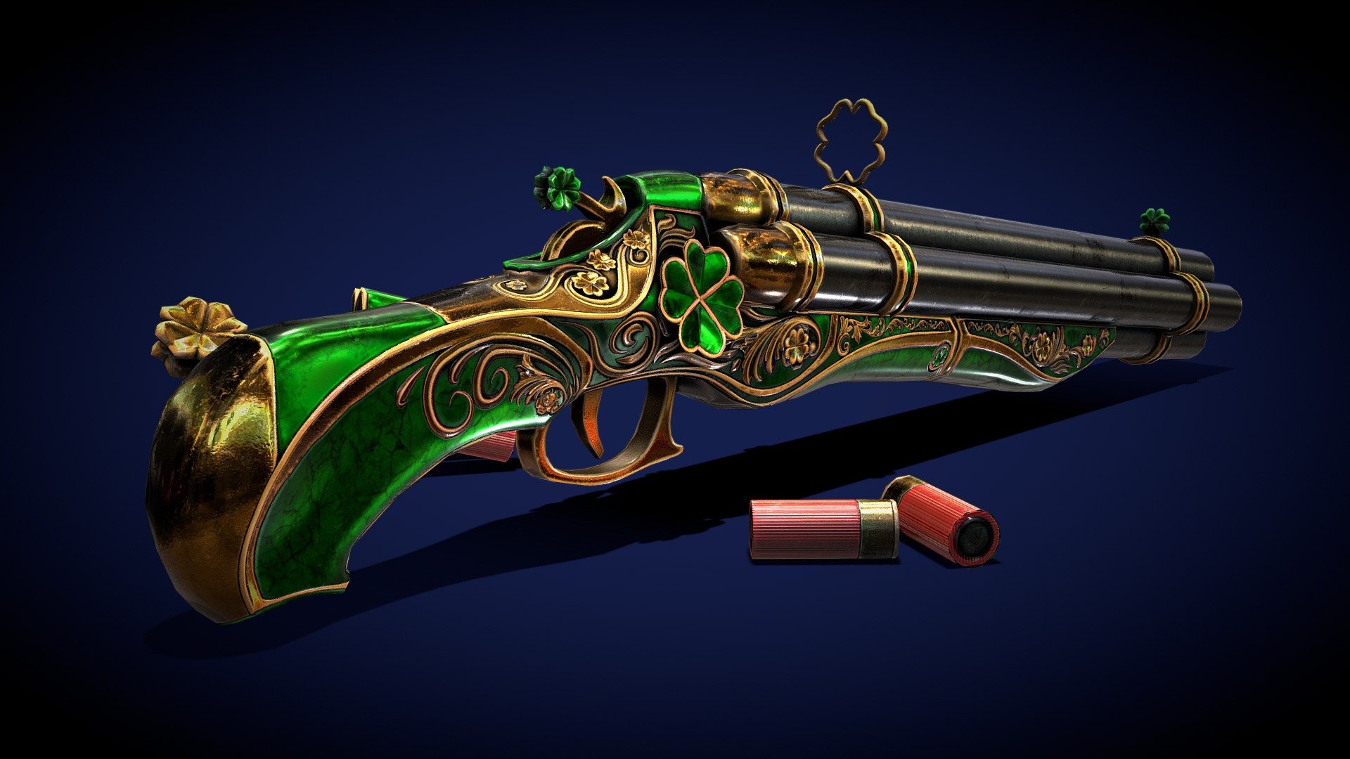Saint Patrick Shotgun - 3D model by 3dbogi [6c417df] - Sketchfab