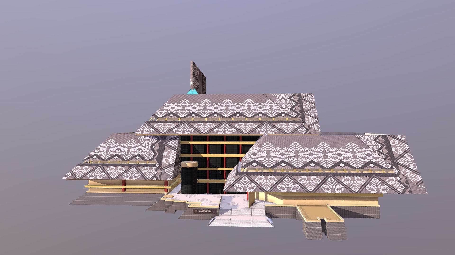 Perpustakaan Negara - 3D model by Ericzurdo [6c43b7f] - Sketchfab