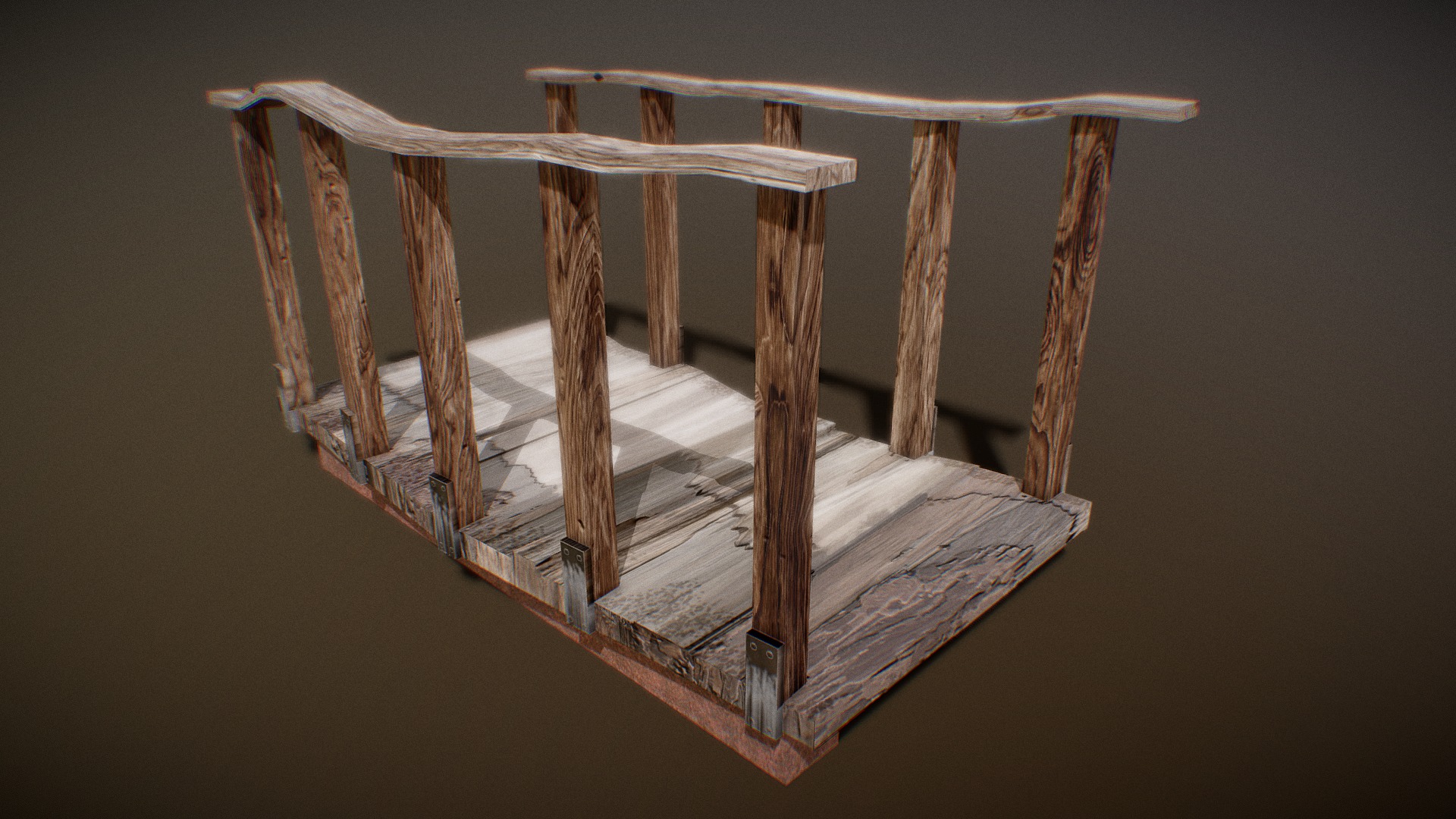 Restored Wooden Bridge - 3D model by Andrea Cammarata (@AndreaCammarata ...