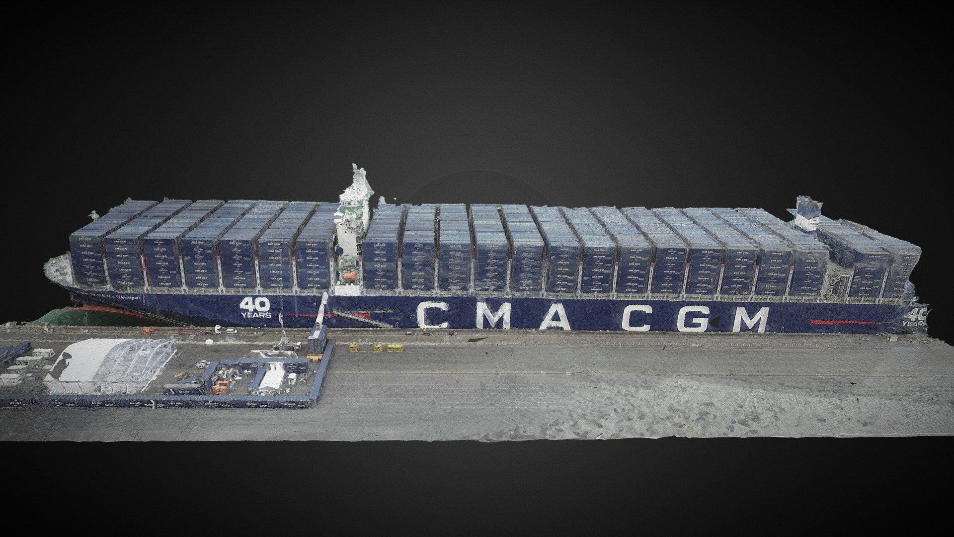 Navire CMA-CGM - Antoine Saint Exupéry - Buy Royalty Free 3D model by ...