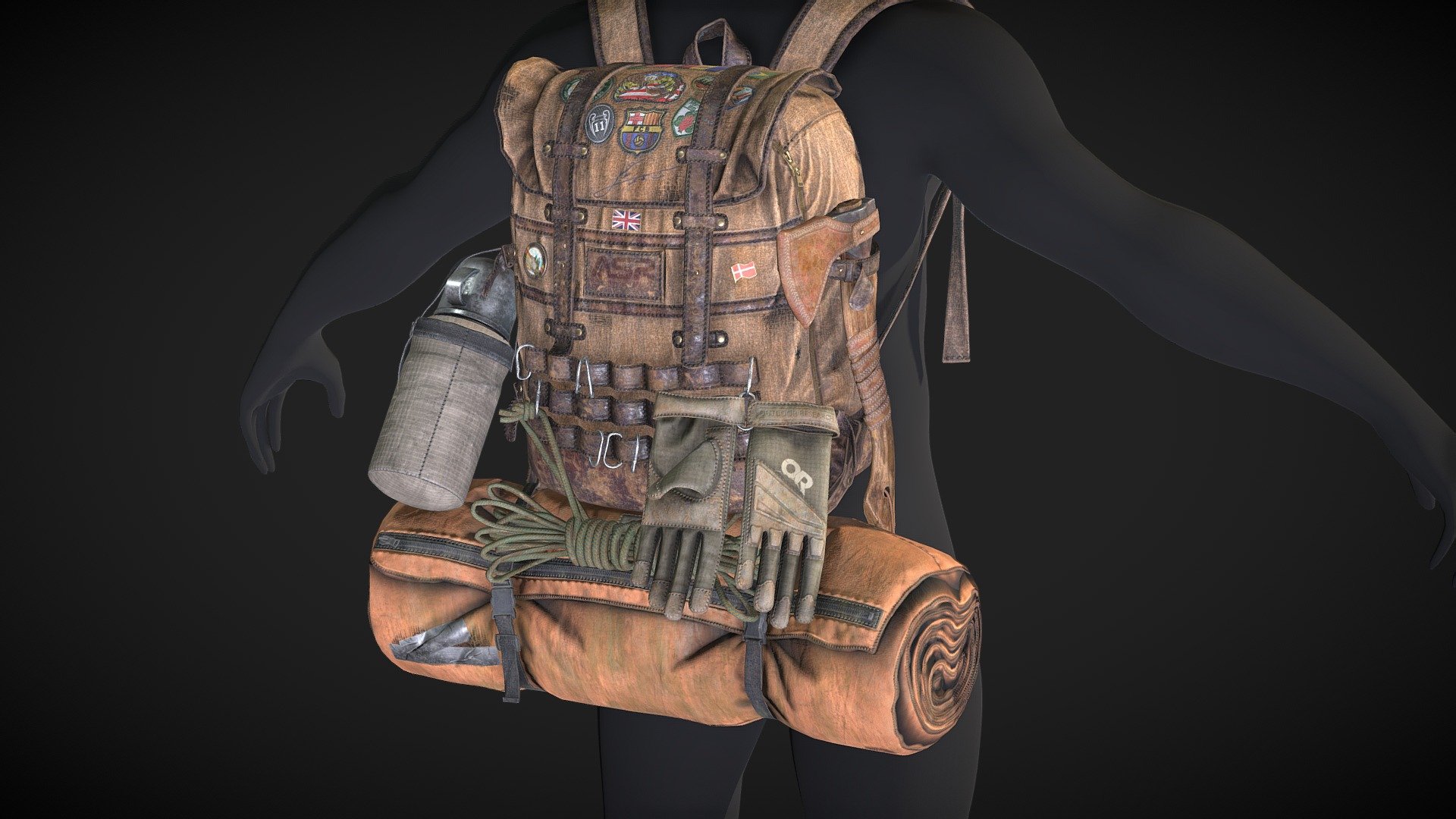 Adventurer's backpack (Game ready) - 3D model by Vladimir (@VladimirZ ...