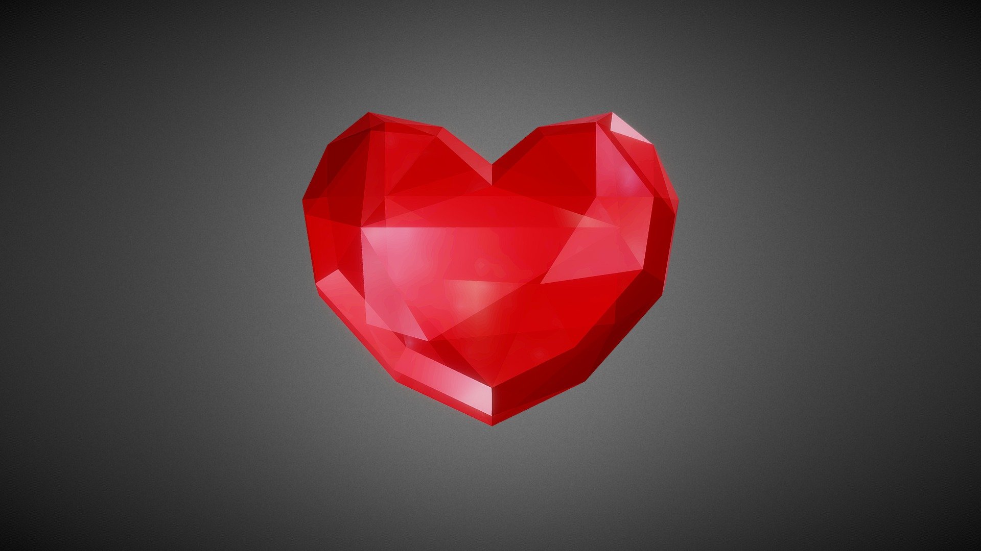 Heart Item Low Poly - Ruby - The Legend of Zelda - 3D model by ...