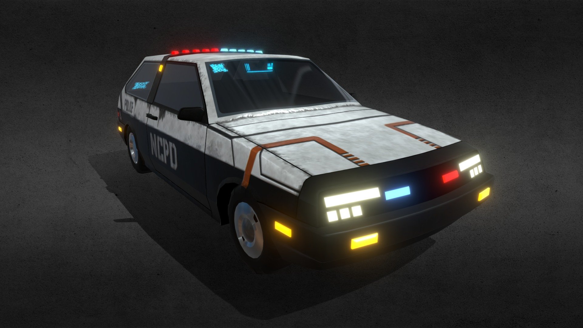 Cyberpunk Police LADA SAMARA LOW POLY - 3D model by Royd45 [6c6d3d4 ...