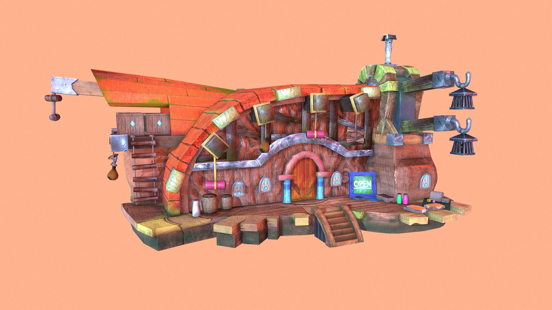 Game Asset: Town shop - 3D model by JulienBernier3D [6c7f30e] - Sketchfab