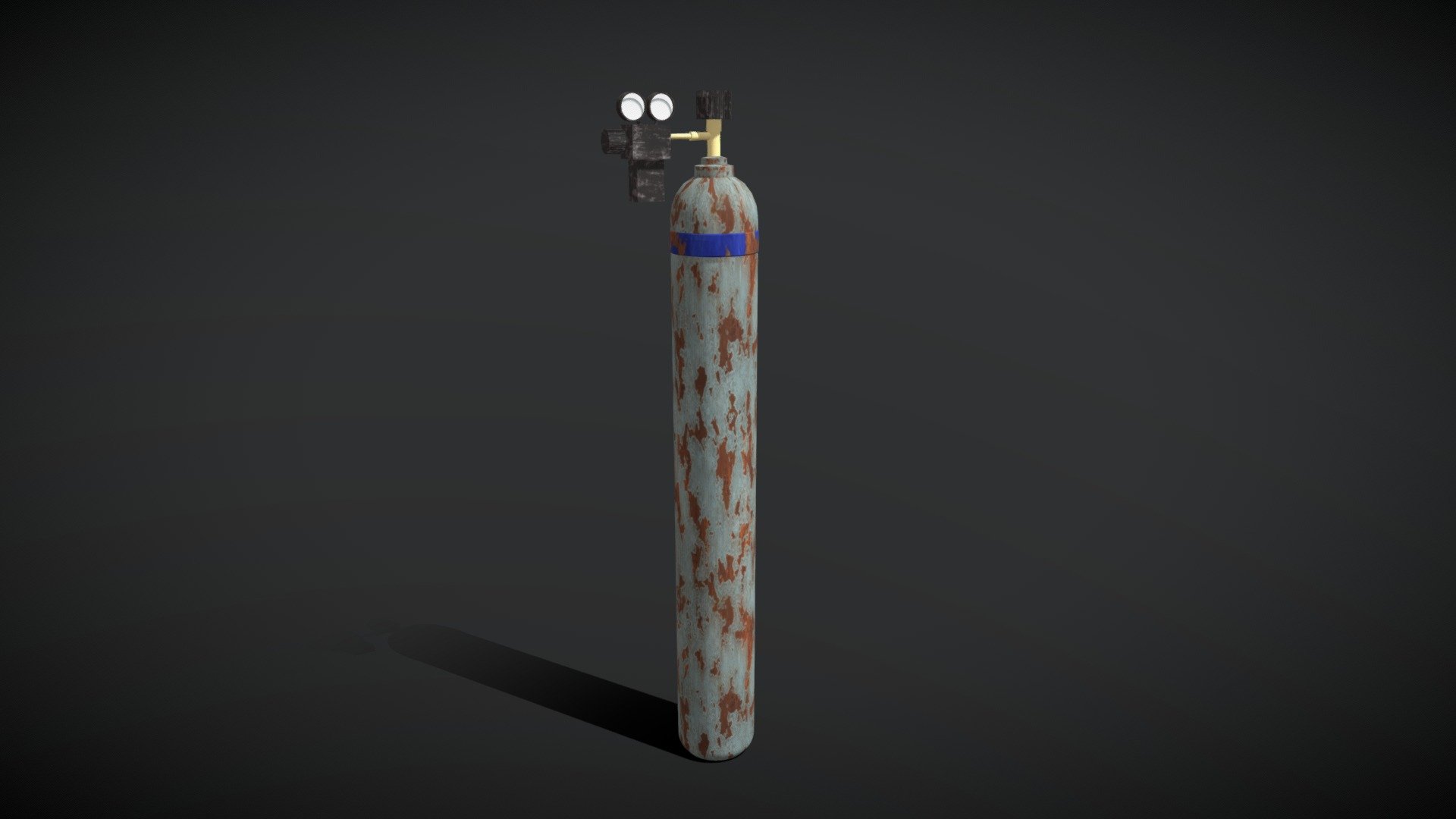 GAME-READY metal gas bottle white HD prop - Download Free 3D model by ...