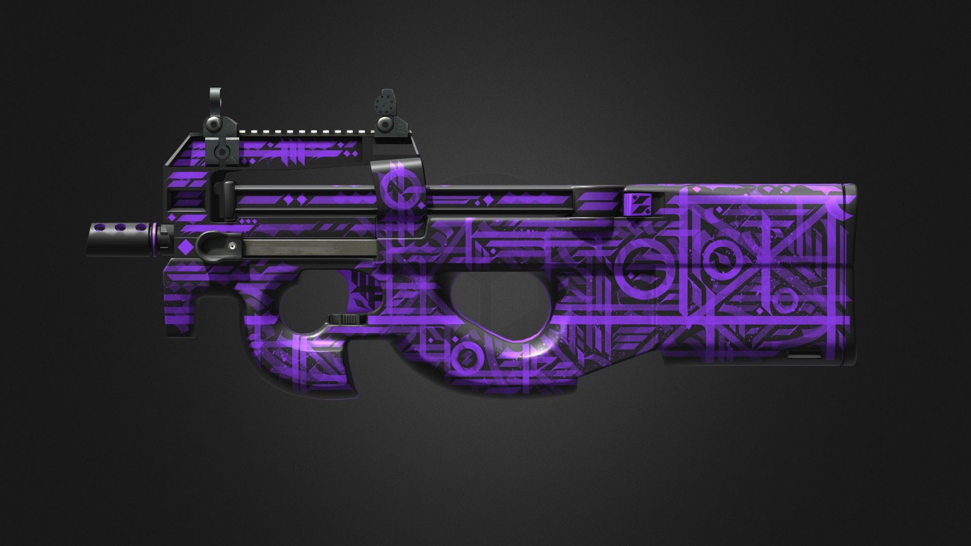 P90 Handwritten (purple) v3 - 3D model by cursorYX [6c95174] - Sketchfab