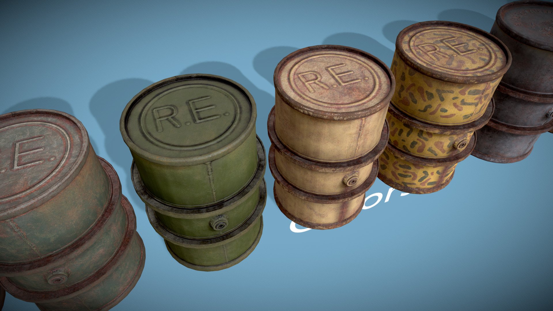 Italian World War Two Oil Drums - Buy Royalty Free 3D model by Mad ...