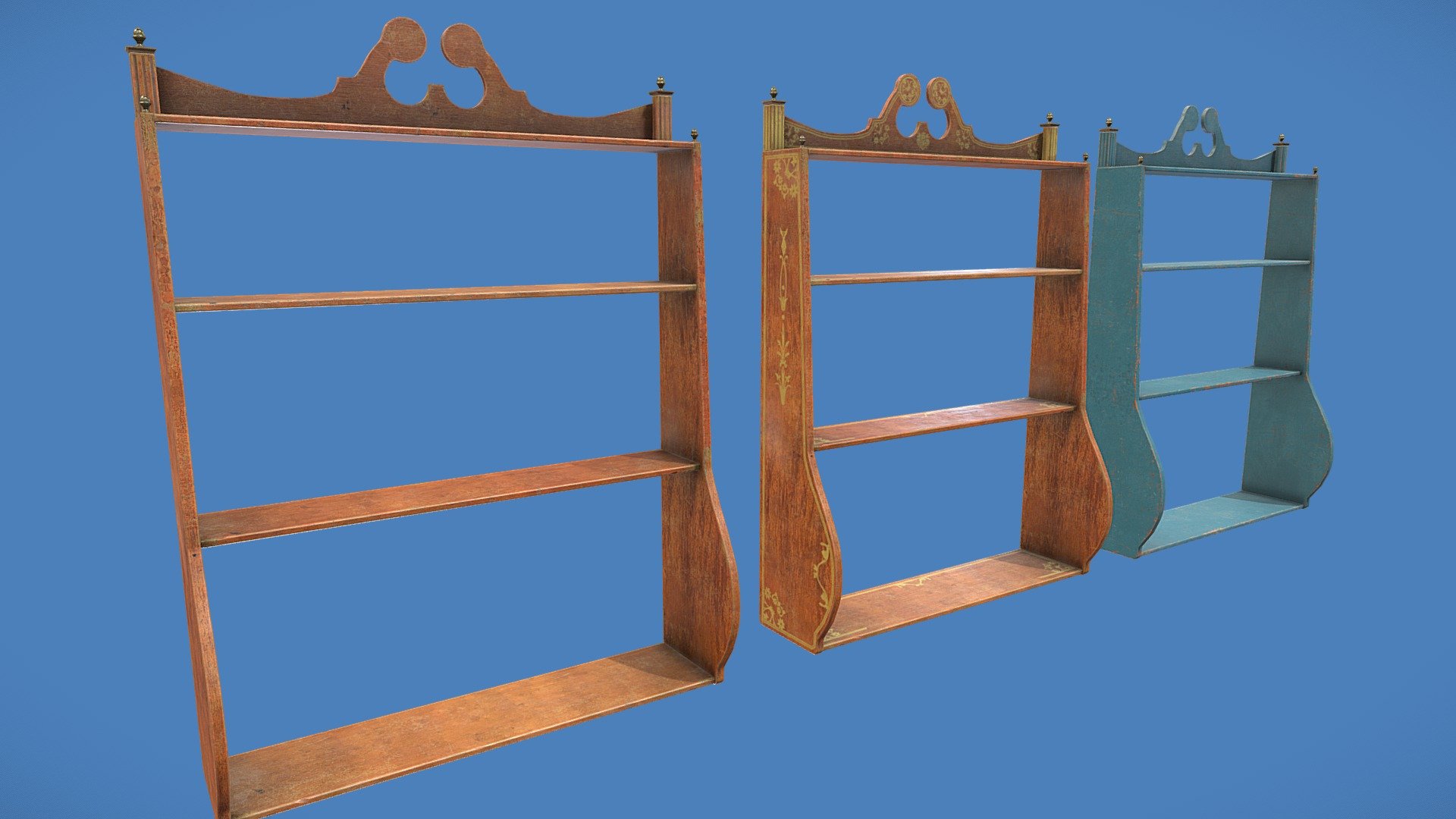 Simple Wooden Wall Shelves Type B - 3D model by Mad_Lobster_Workshop ...