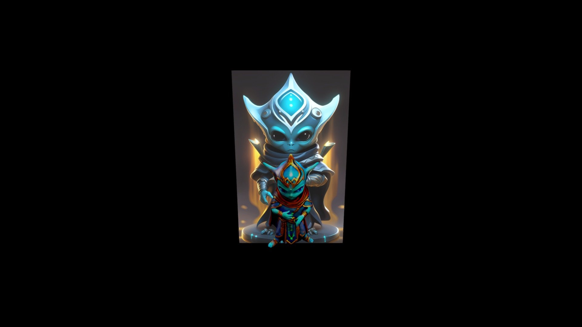 "Chibi Alien with Blue Robe and Staff" A smal - Download Free 3D model ...