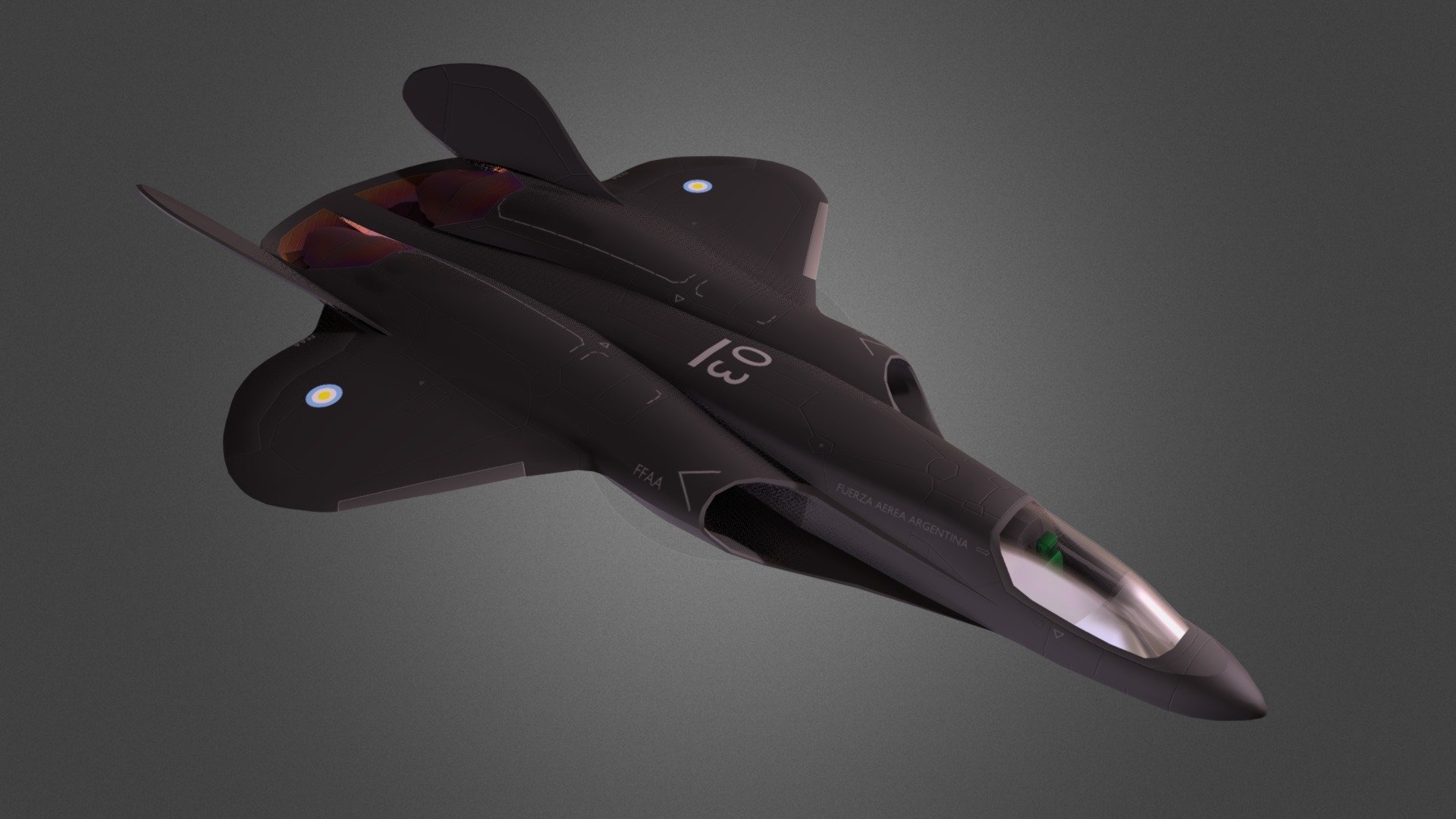Jet Fighter (Custom 5B) - 3D model by saladudo [6ca255f] - Sketchfab