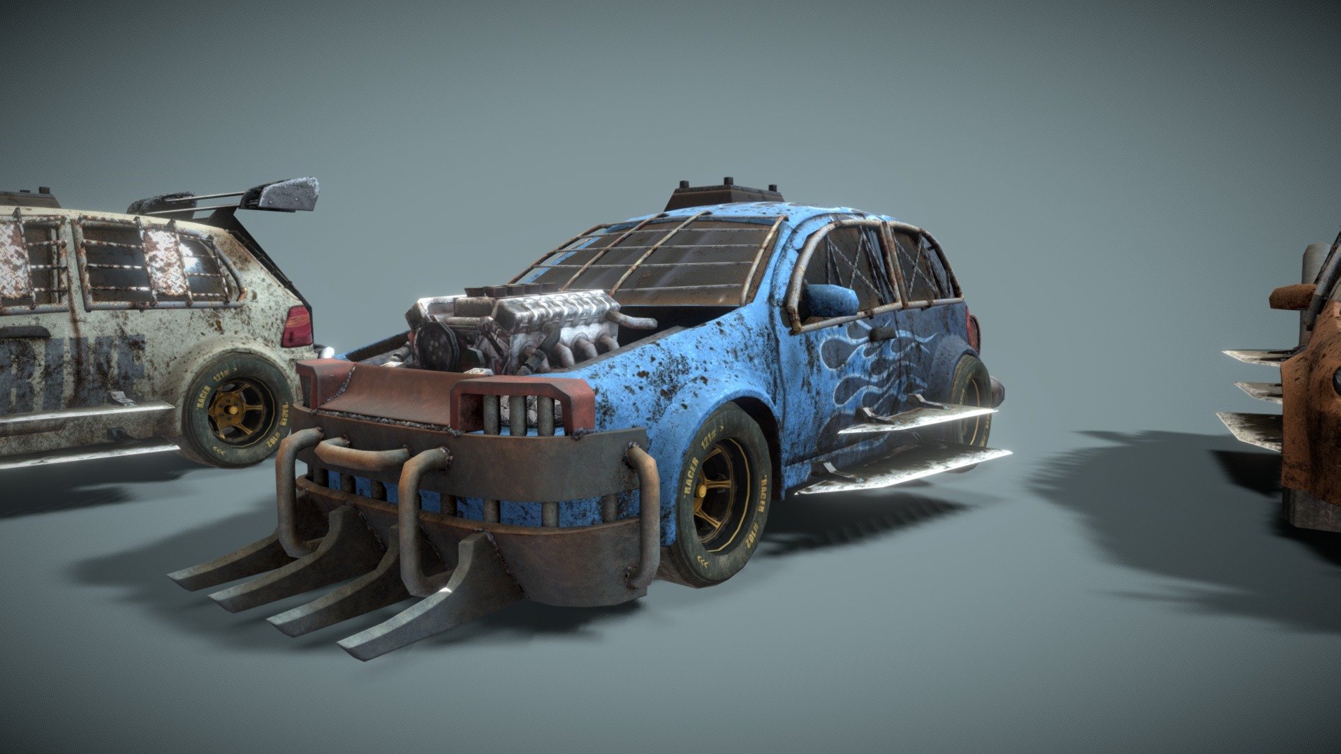 Customizable Post-Apocalyptic car - Golf - 3D model by MadManStudio ...