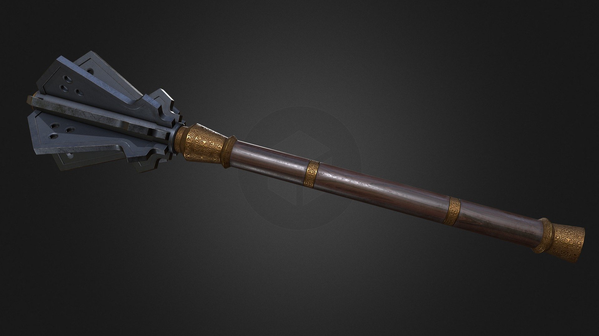 Ornate Flanged Mace - 3D model by tonken [6cad05e] - Sketchfab