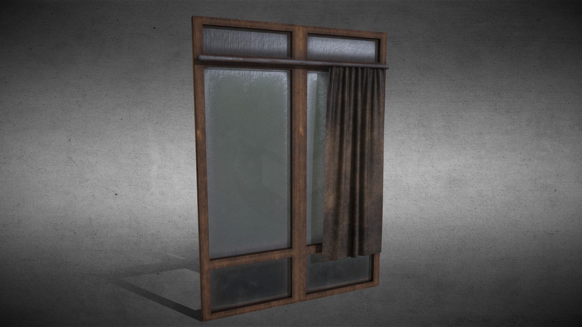 WIndow And Curtain Old Game Asset - Buy Royalty Free 3D model by ...