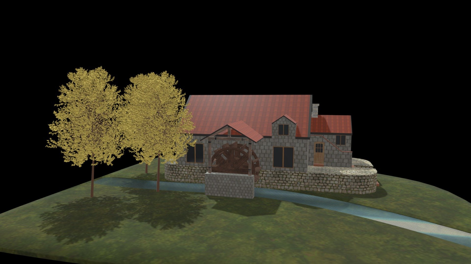 Watermill 02 - 3D model by 3D View (@dimoduk) [6cc05bb] - Sketchfab
