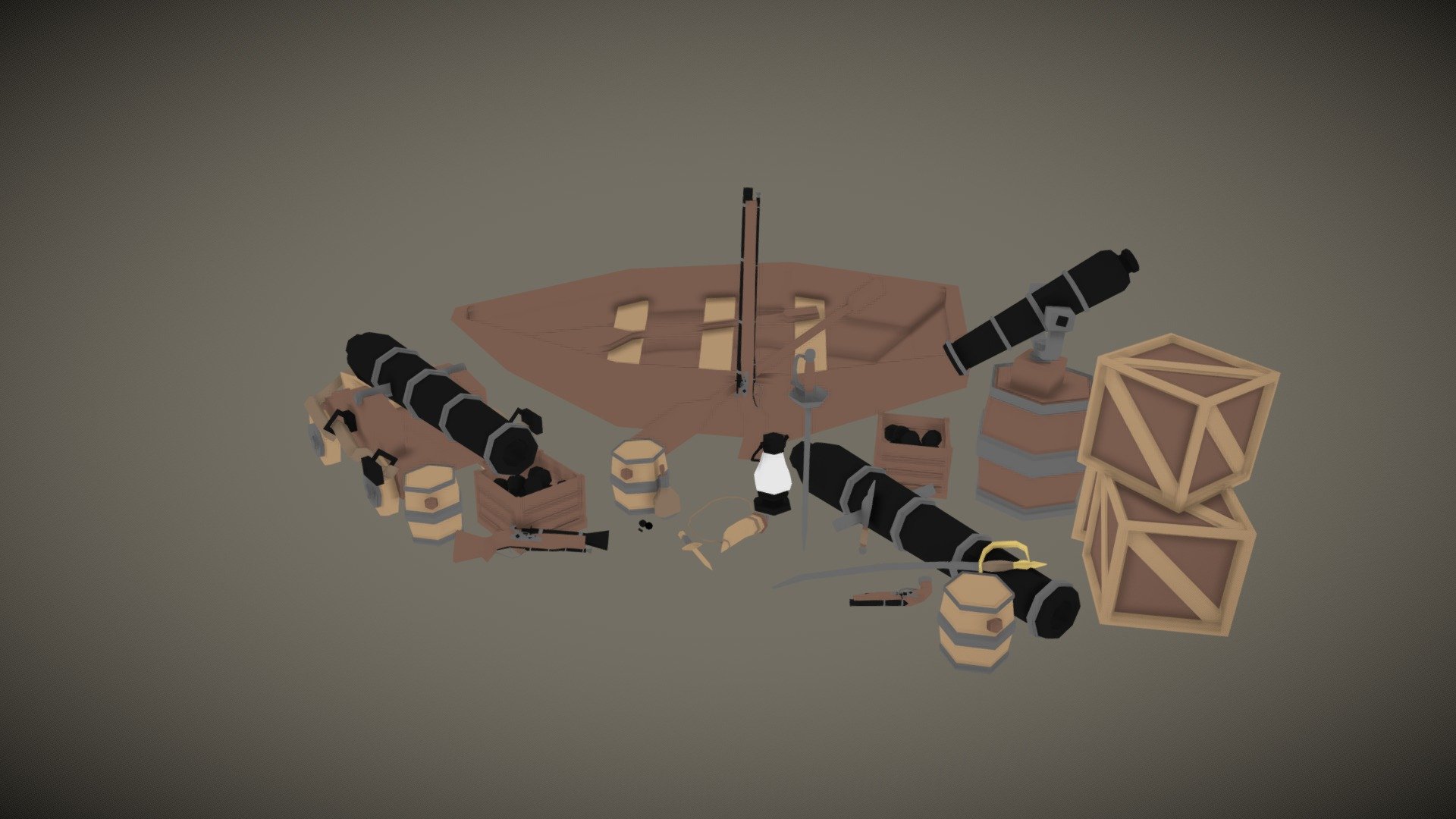 Low Poly Pirate Assets - Download Free 3D model by iedalton [6cc11f2 ...
