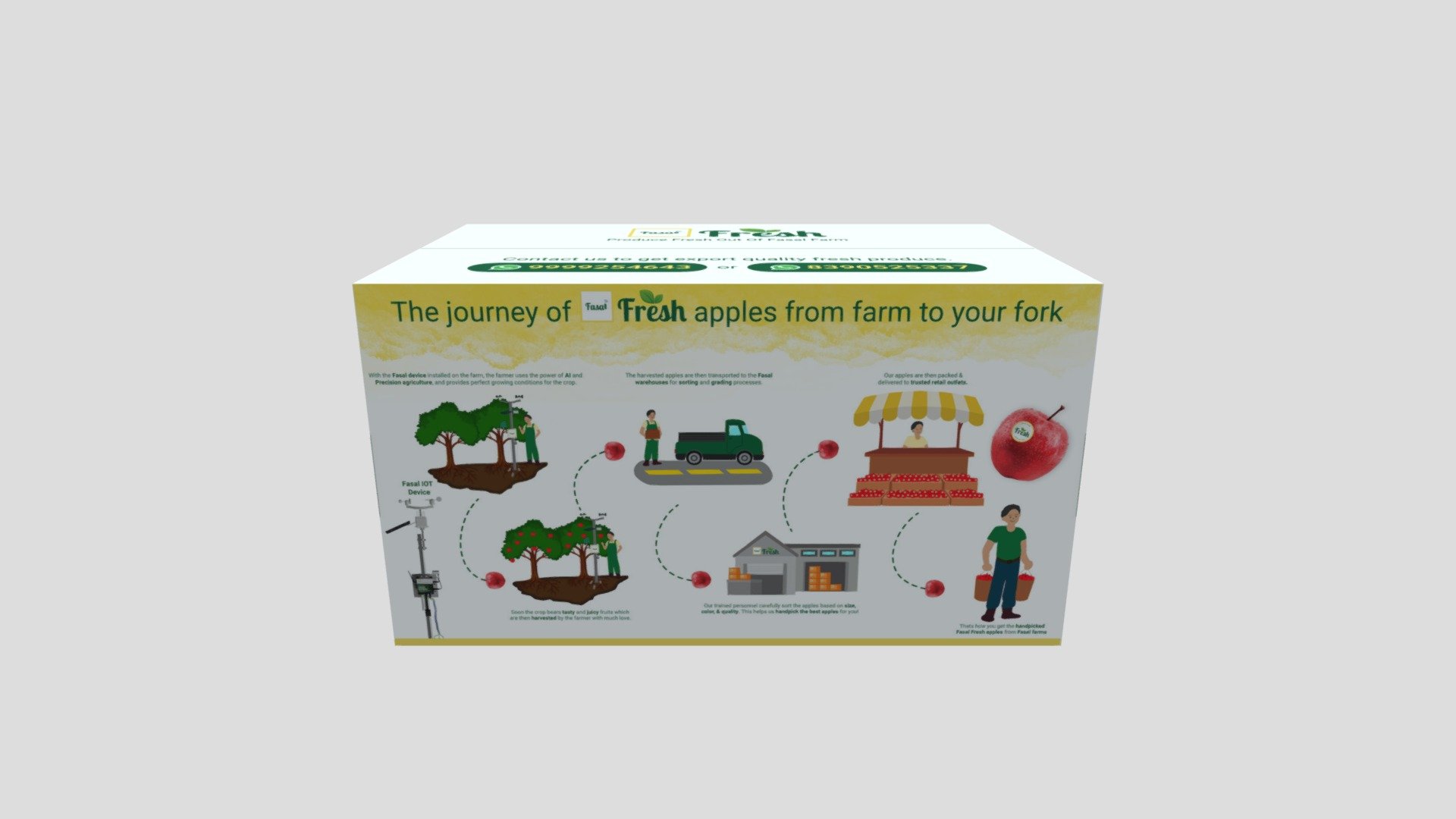 Fasal Fresh Apple Packaging - 3D model by yashbj7118 [6cc5181] - Sketchfab