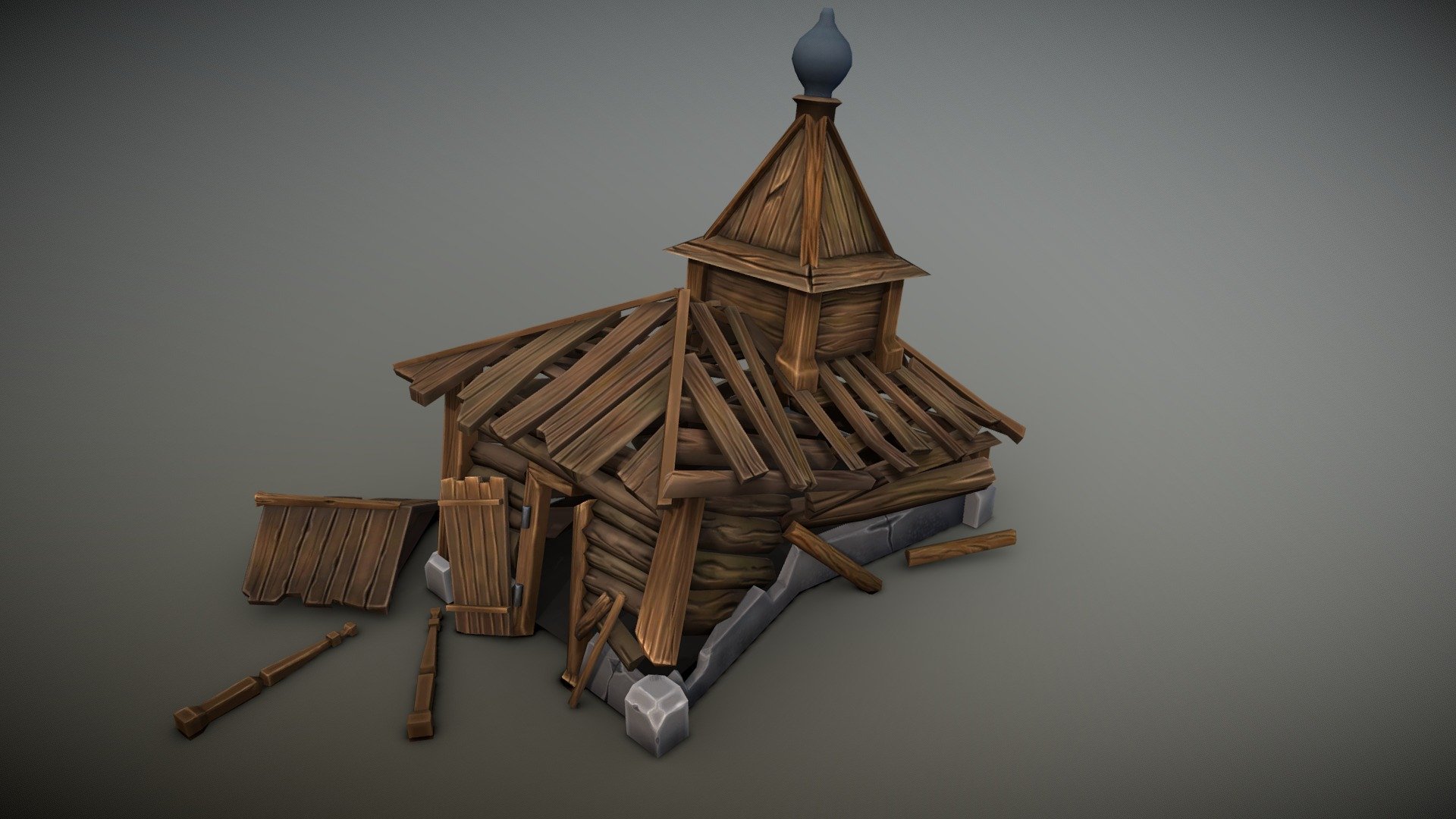 Church, chapel, kirk - 3D model by LowPoly89 (@omega3) [6cc7380 ...