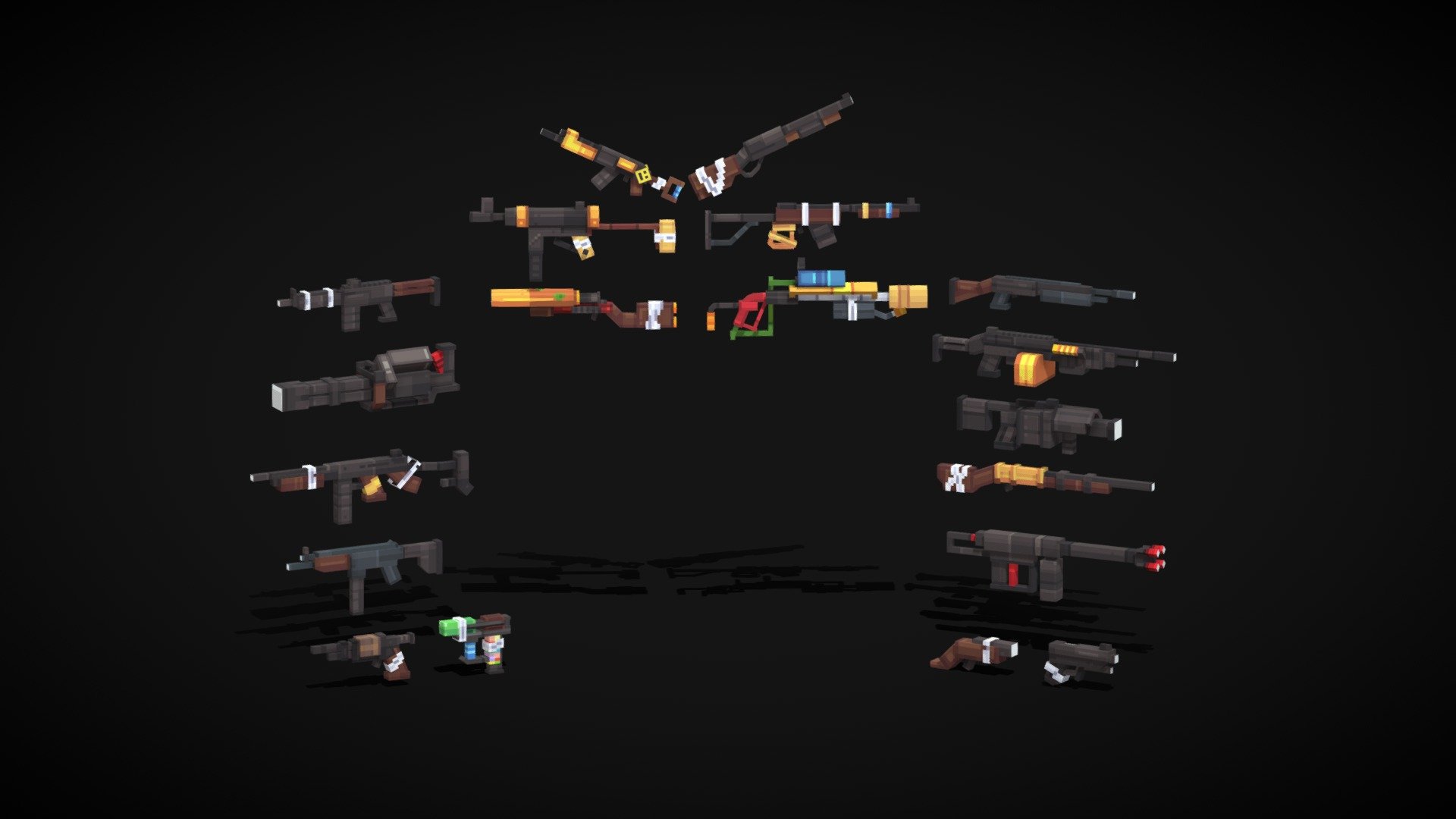 Guns Pack & Rust - 3D model by BasModel (@Thapnarong.Hemgo) [6ccc447 ...