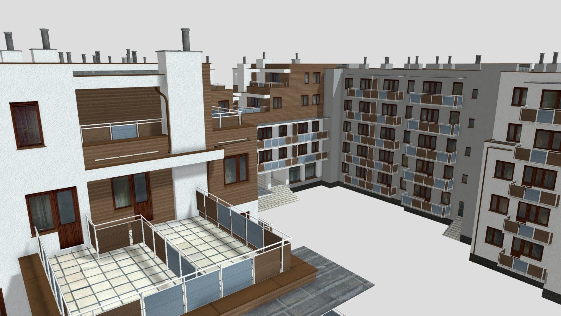 Polish modern housing estate - 3D model by Shotkey [6cd61a8] - Sketchfab